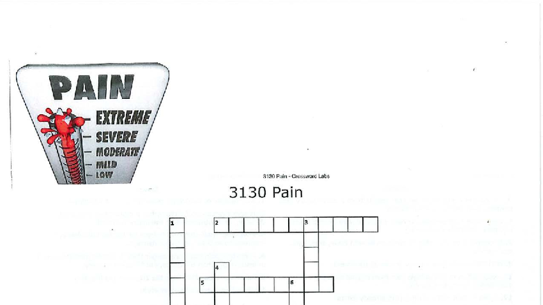 3130 Pain - Crossword Puzzle Solutions and Tips - Studocu