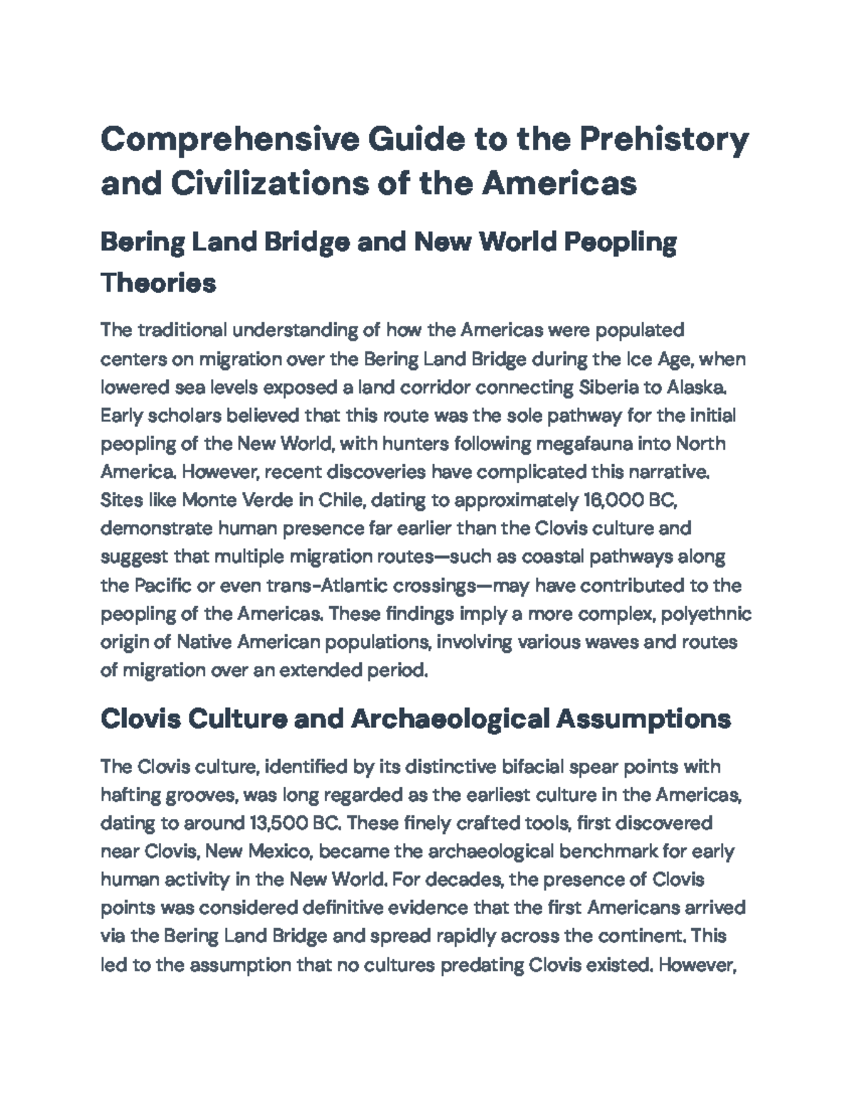 Comprehensive Overview of Prehistoric Andean Civilizations and Cultures ...