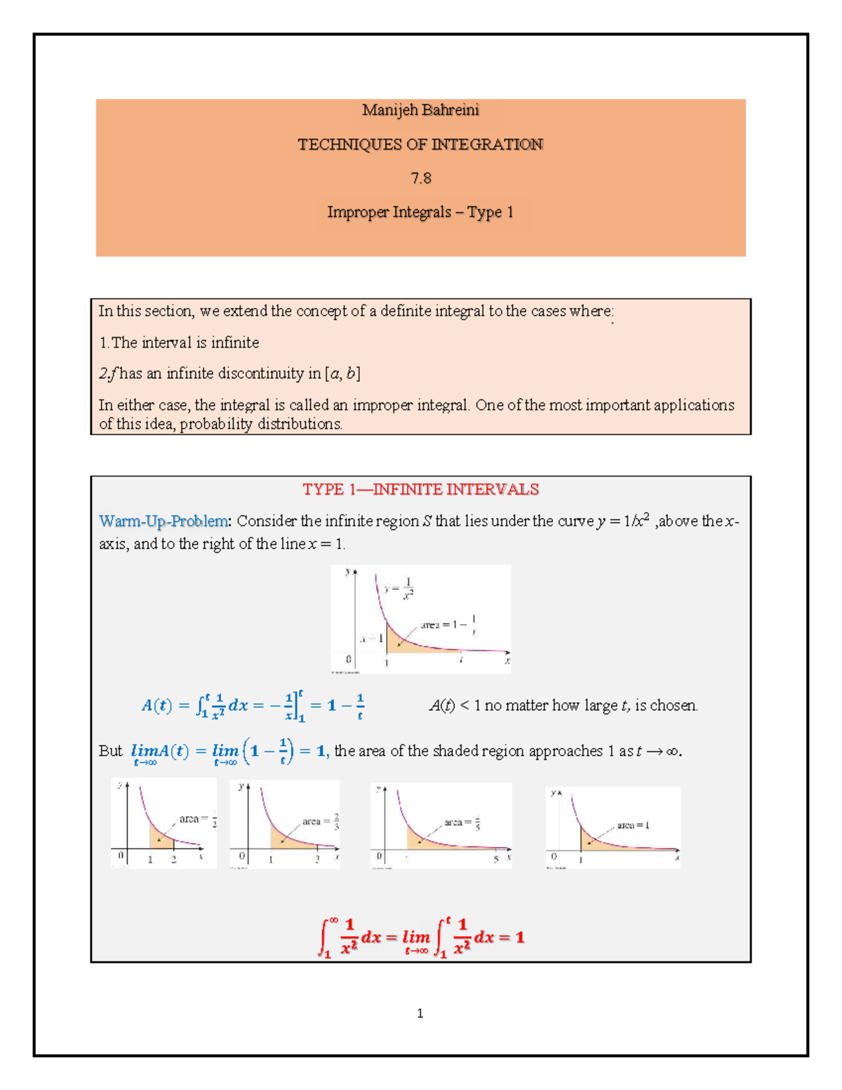 Improper Integrals Exam Prep - Convergence & Divergence Techniques ...