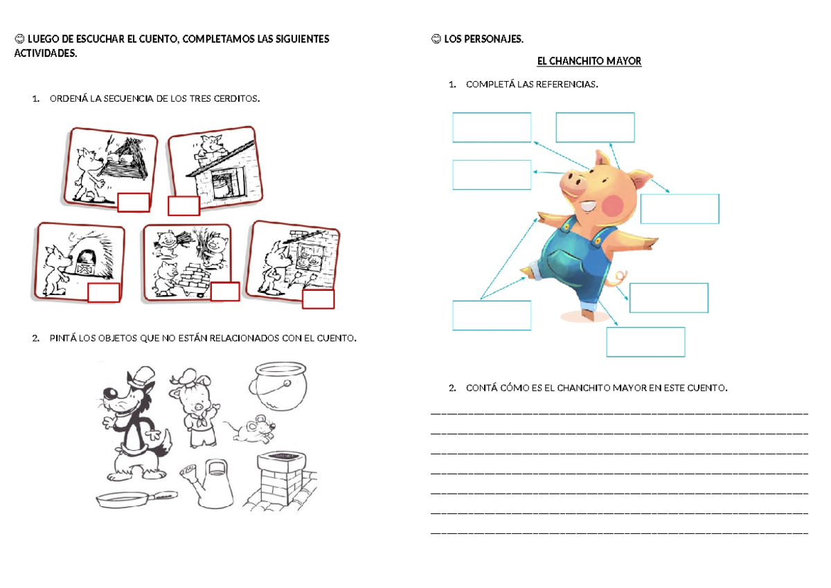 Actividades Interactivas del Cuento "Los Tres Chanchitos" - Studocu