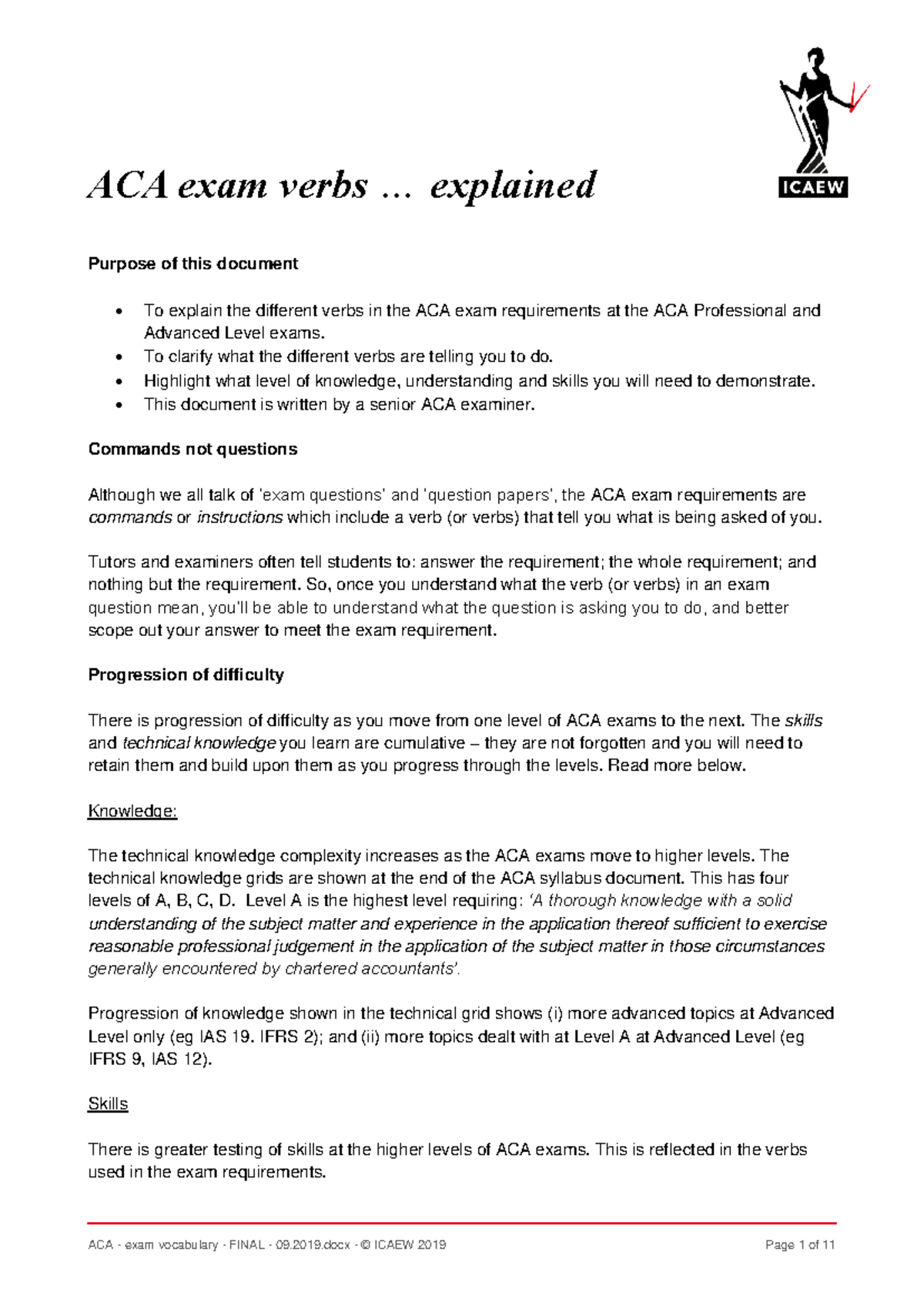 ACA Exam Verbs Explained: Key Vocabulary for Success in Accounting ...