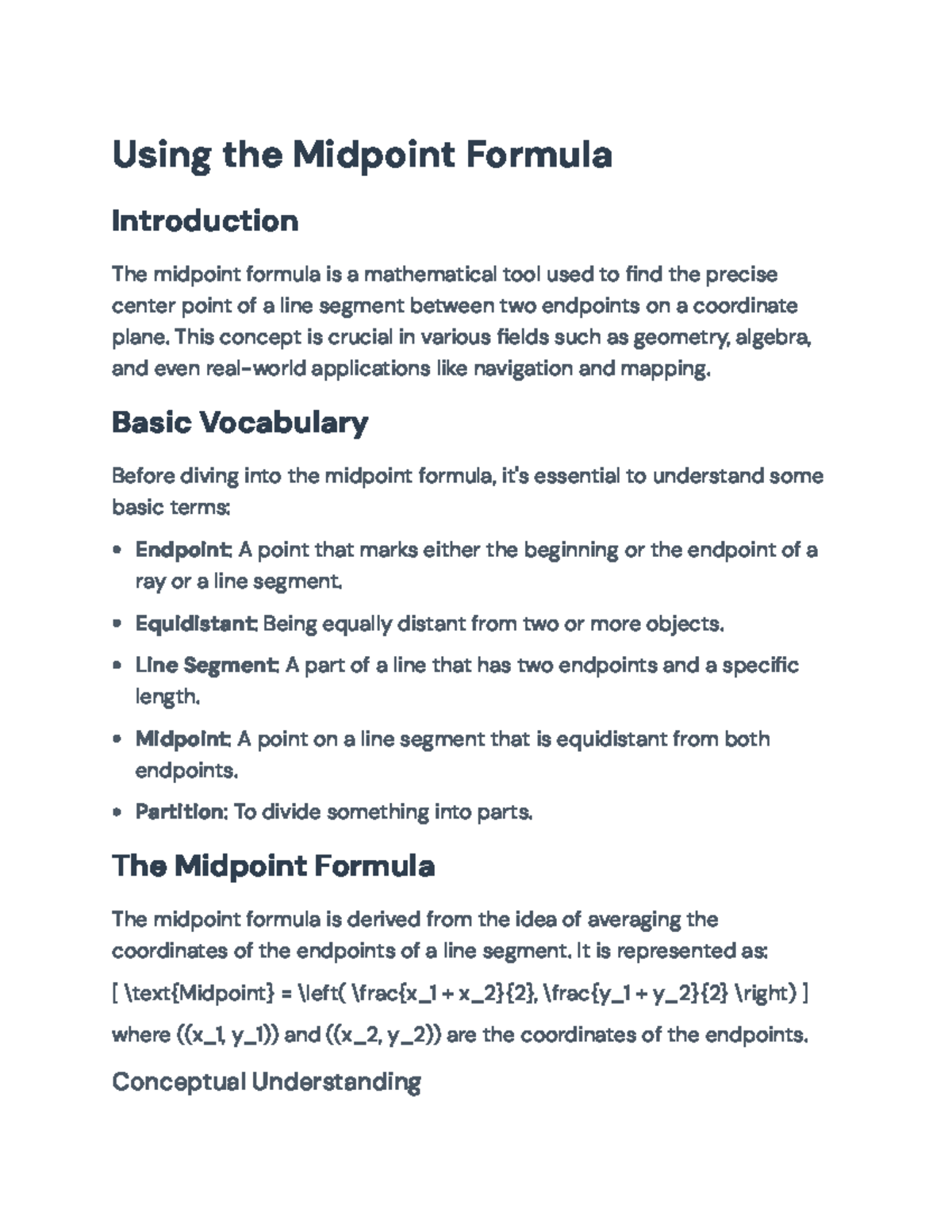 Midpoint Formula in Geometry: Applications & Detailed Explanation - Studocu