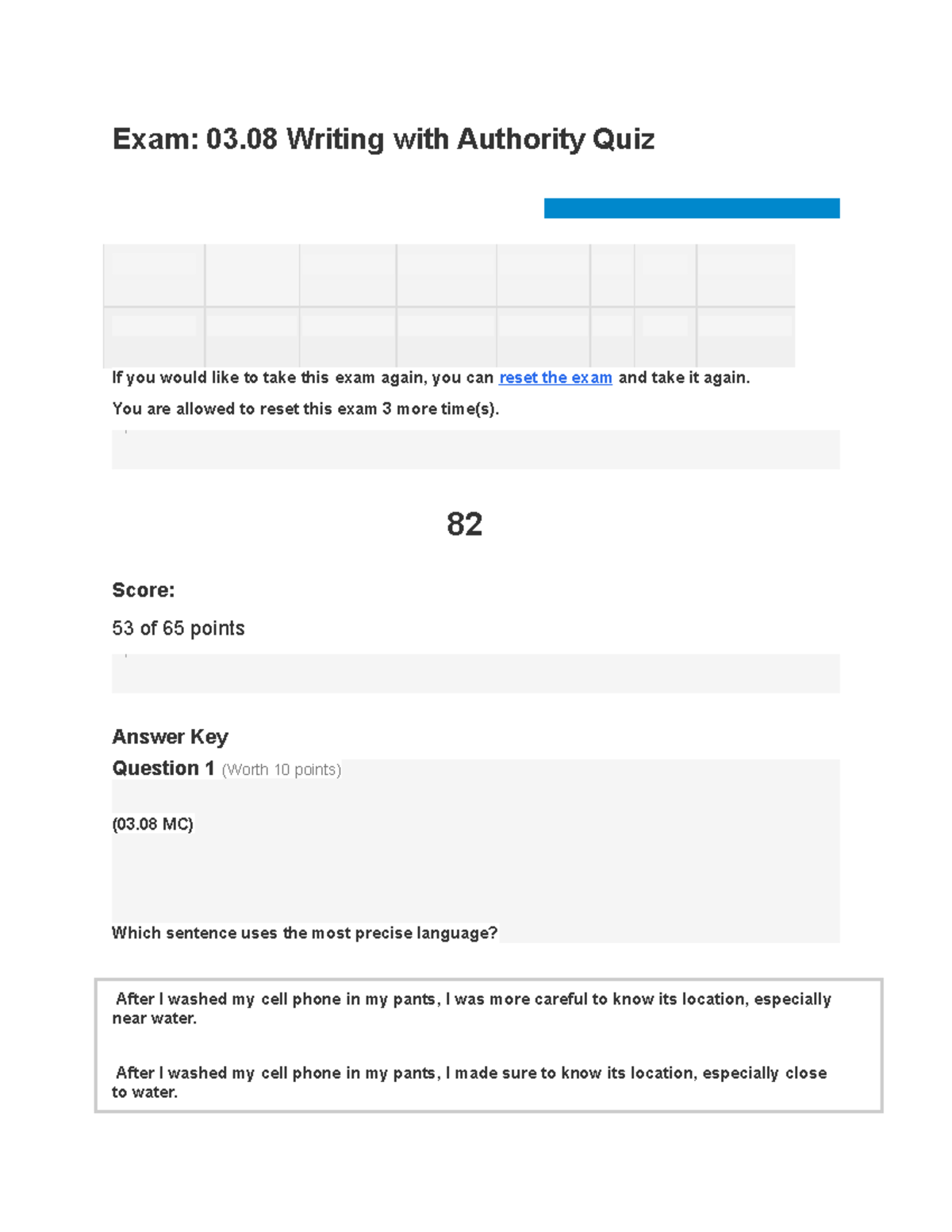 Midterm Exam 03: Writing with Authority Quiz Summary and Answers - Studocu