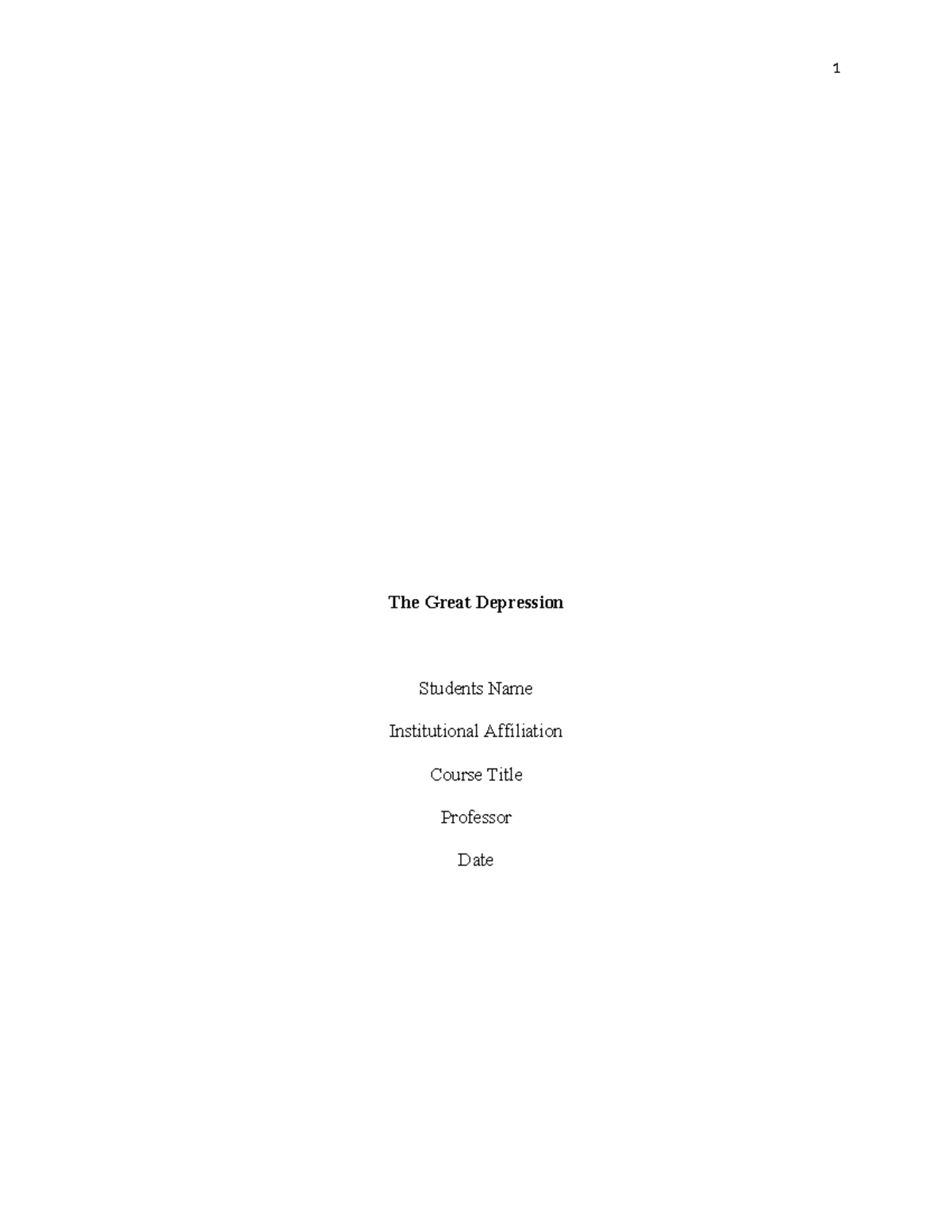 The Great Depression and the New Deal: Impacts on Minorities - Studocu