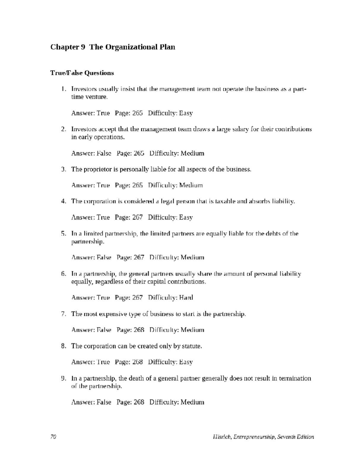 Chapter 9: The Organizational Plan - Key Questions & Answers (ENT 101 ...