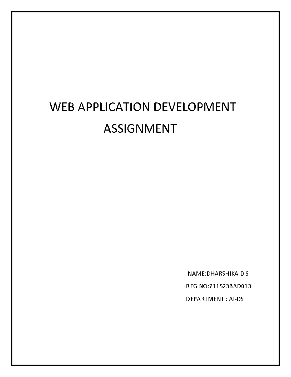 WEB APPLICATION DEVELOPMENT ASSIGNMENT: DREAMSPACE INTERIORS - Studocu