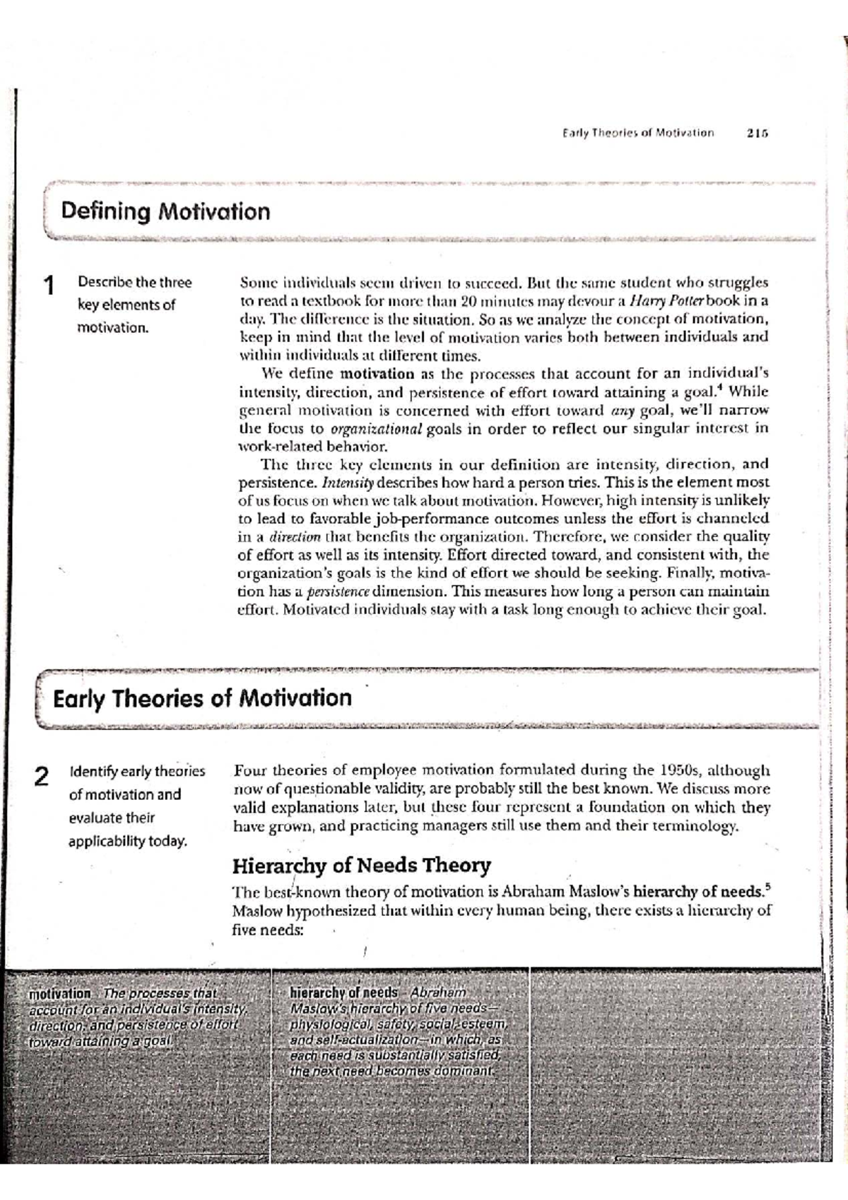 WORK Motivation Theories (Robbins) - Key Concepts and Early Theories ...