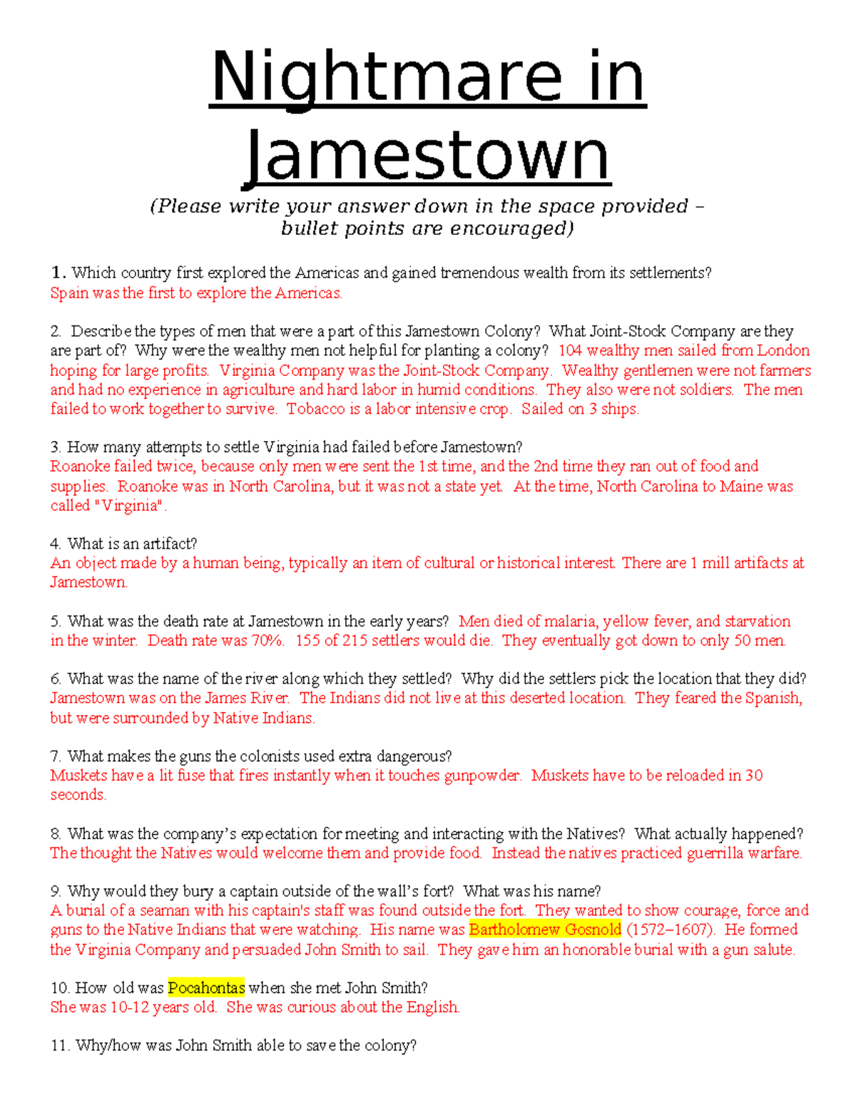 Jamestown Colony: Challenges and Interactions with Natives - Studocu