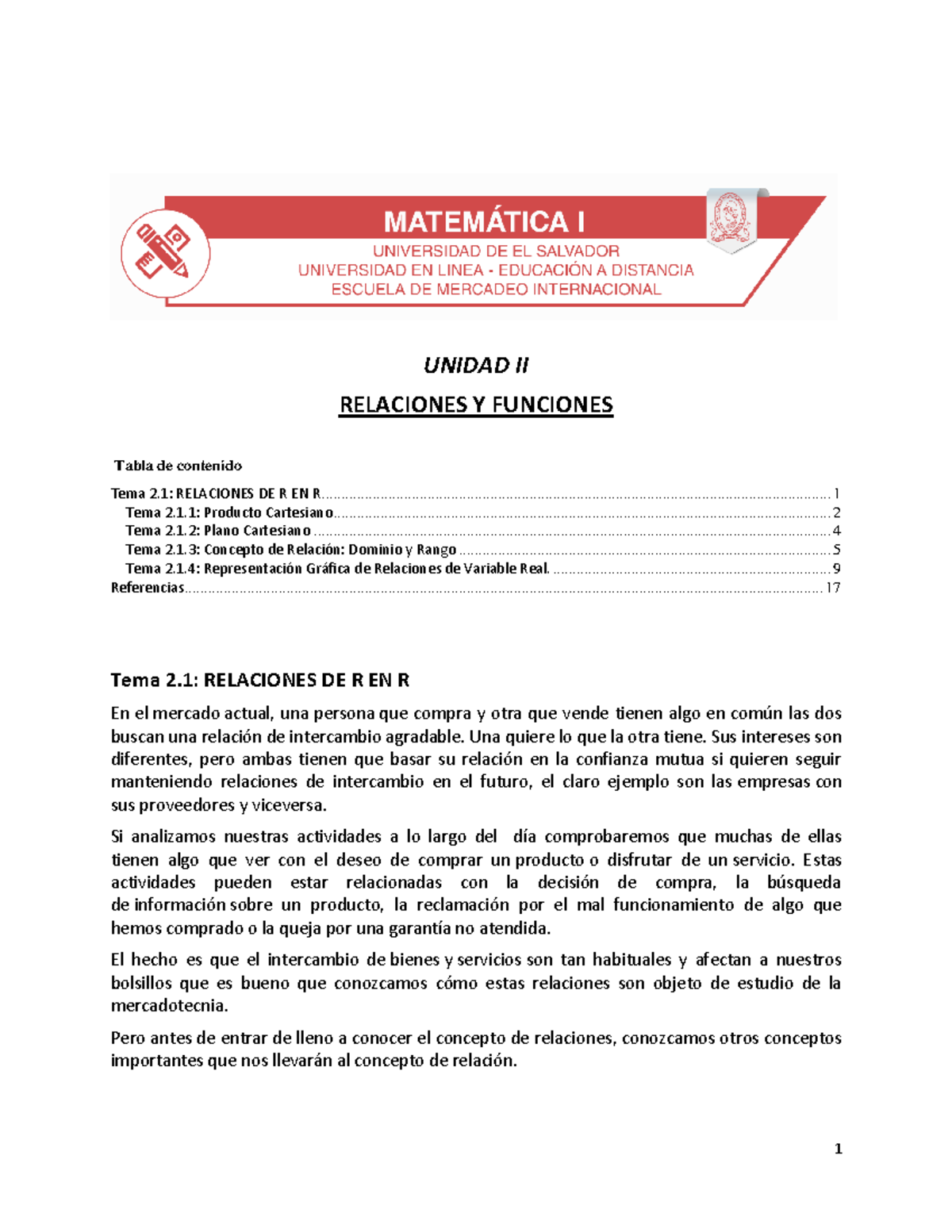 Mate Parte 1: Relación y Funciones en Matemáticas - UNIDAD II - Studocu