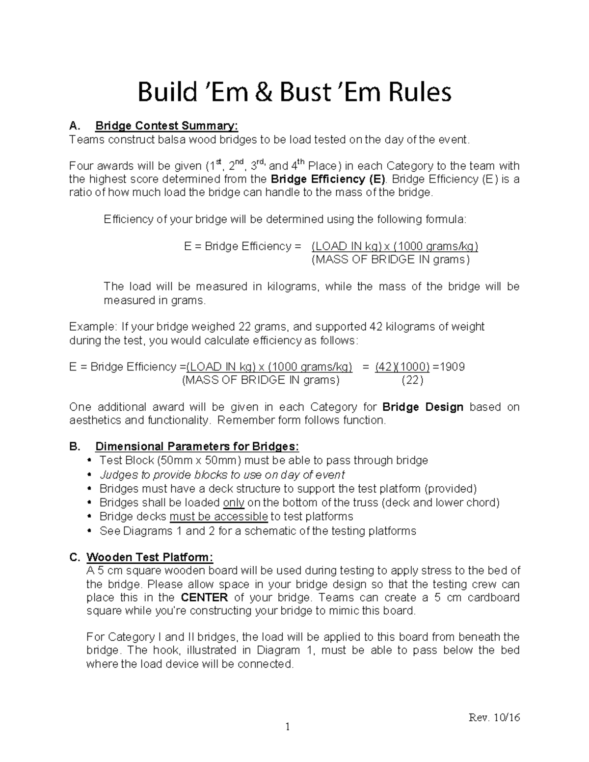 Bridges Contest Rules & Guidelines: Build Your Balsa Wood Bridge - Studocu