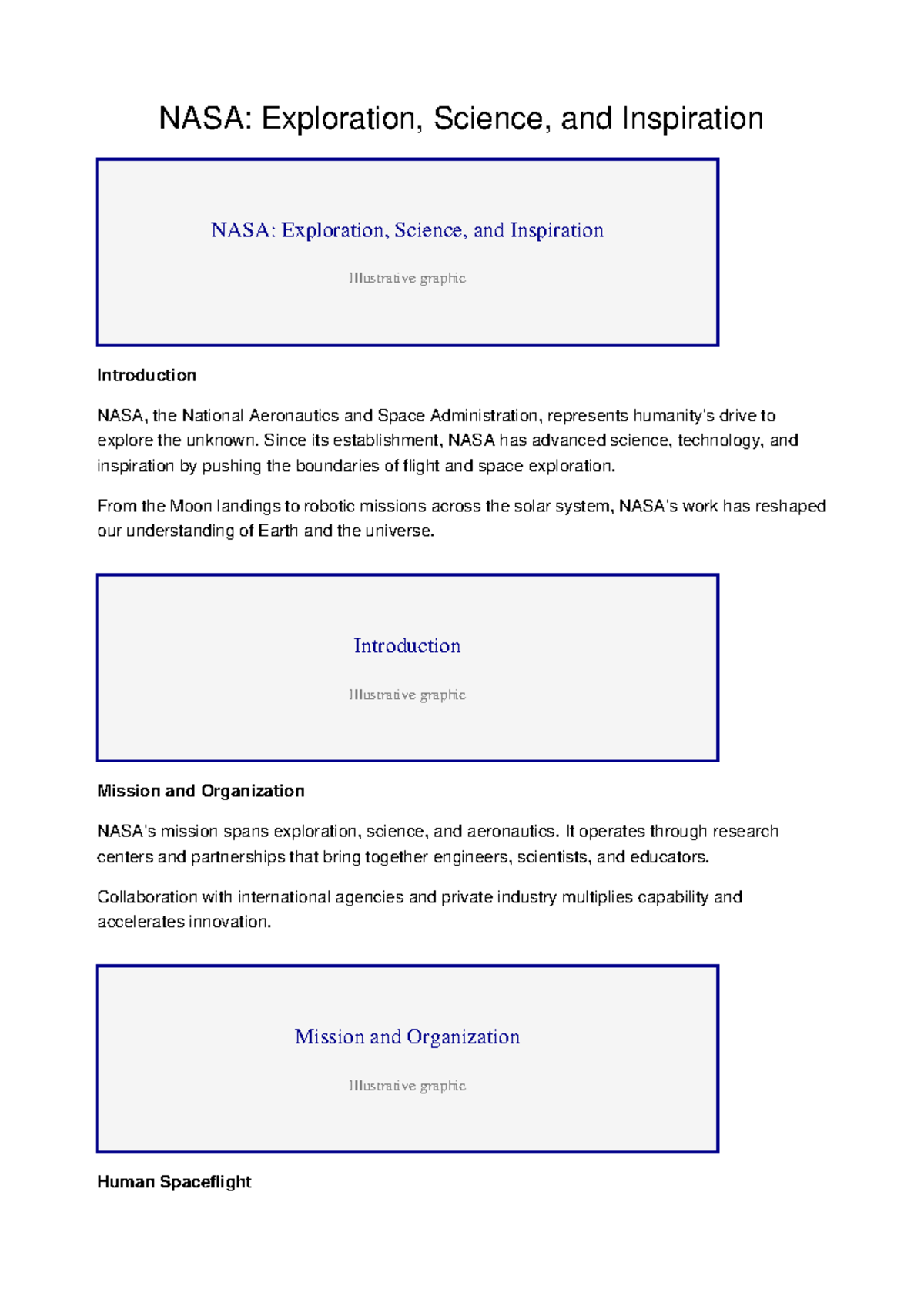 NASA Essay: Modern Exploration, Science, and Innovation - Studocu