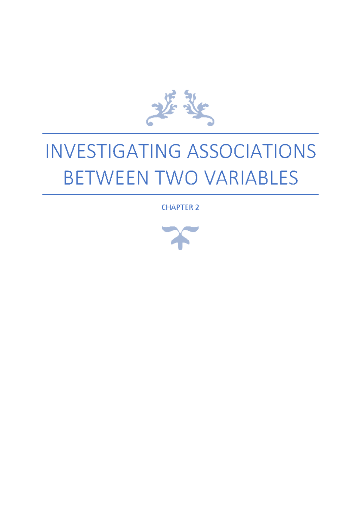 Chapter 2: Investigating Associations Between Variables in Data ...