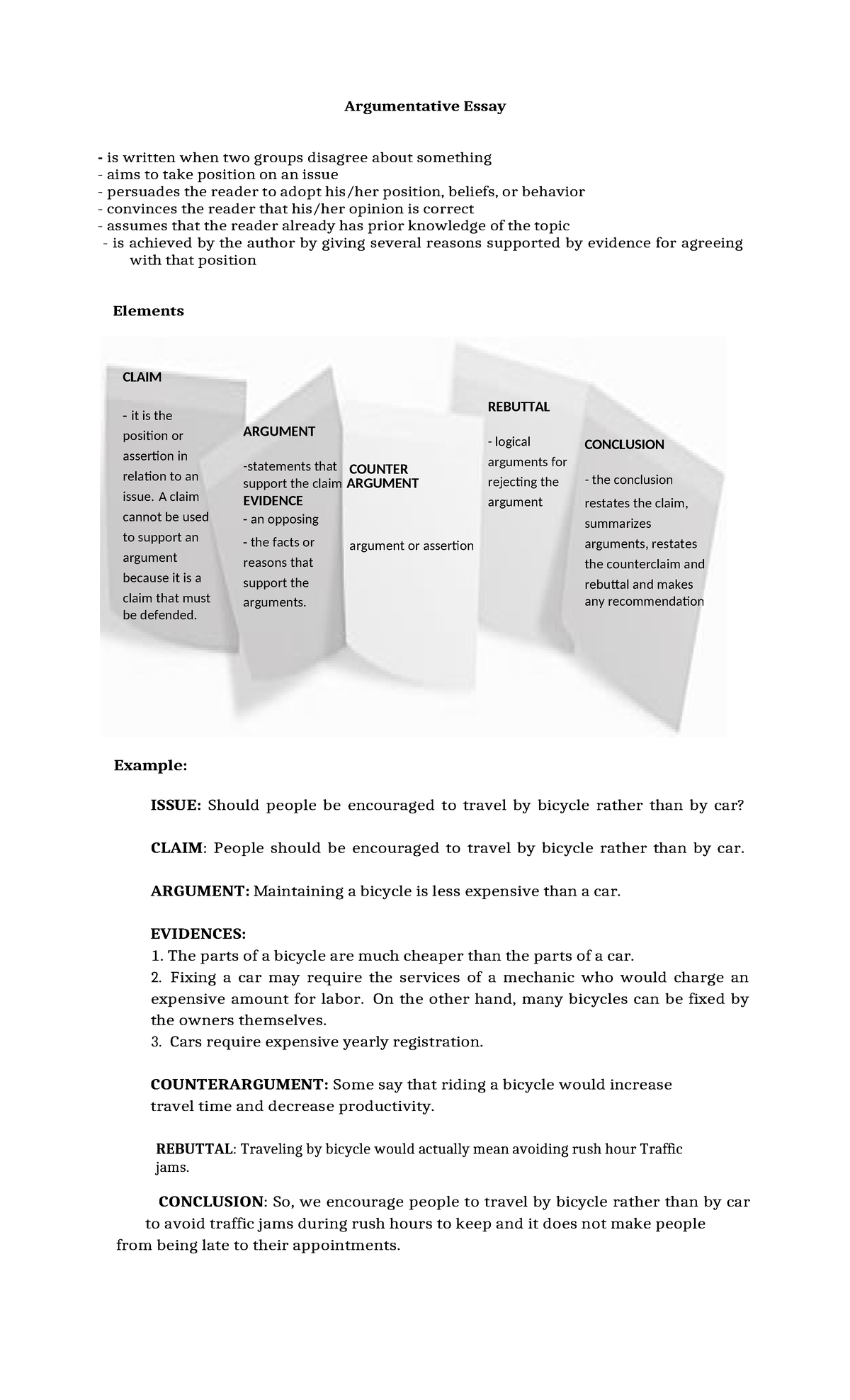Argumentative Essay Lecture - CLAIM - it is the position or assertion ...
