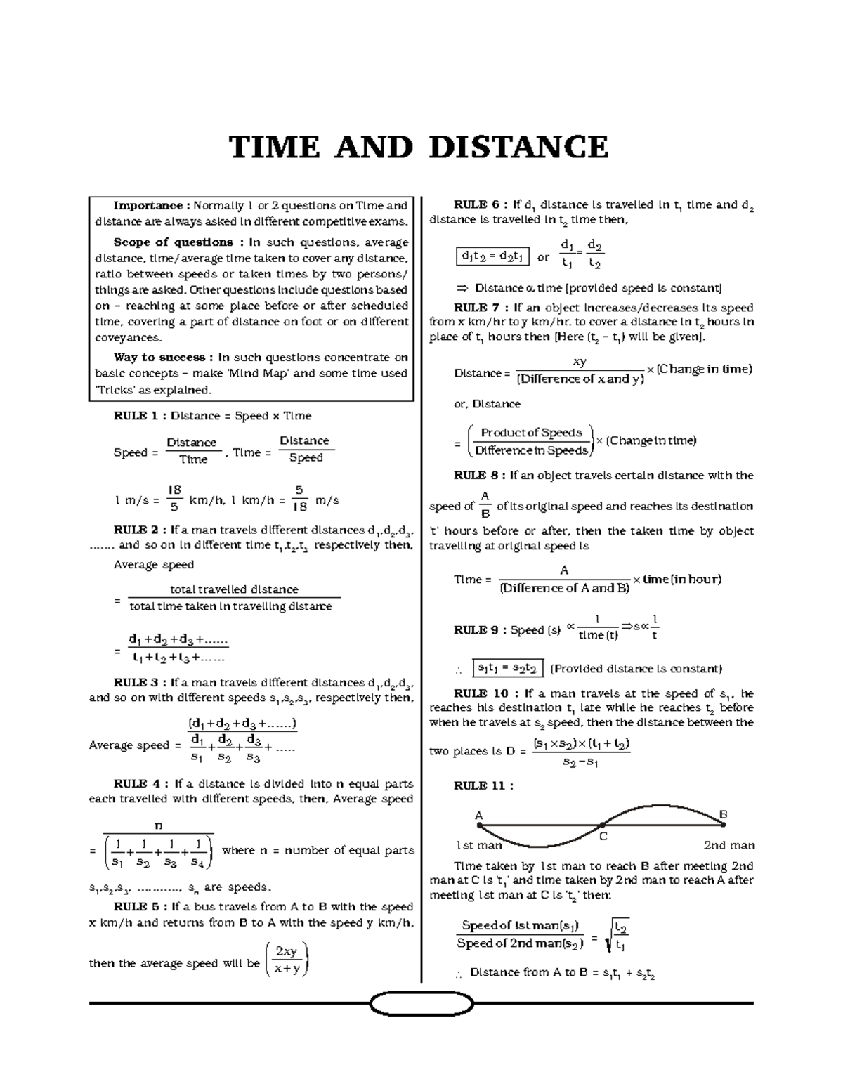 TIME AND DISTANCE: Key Concepts and Exam Strategies (Course Code ...