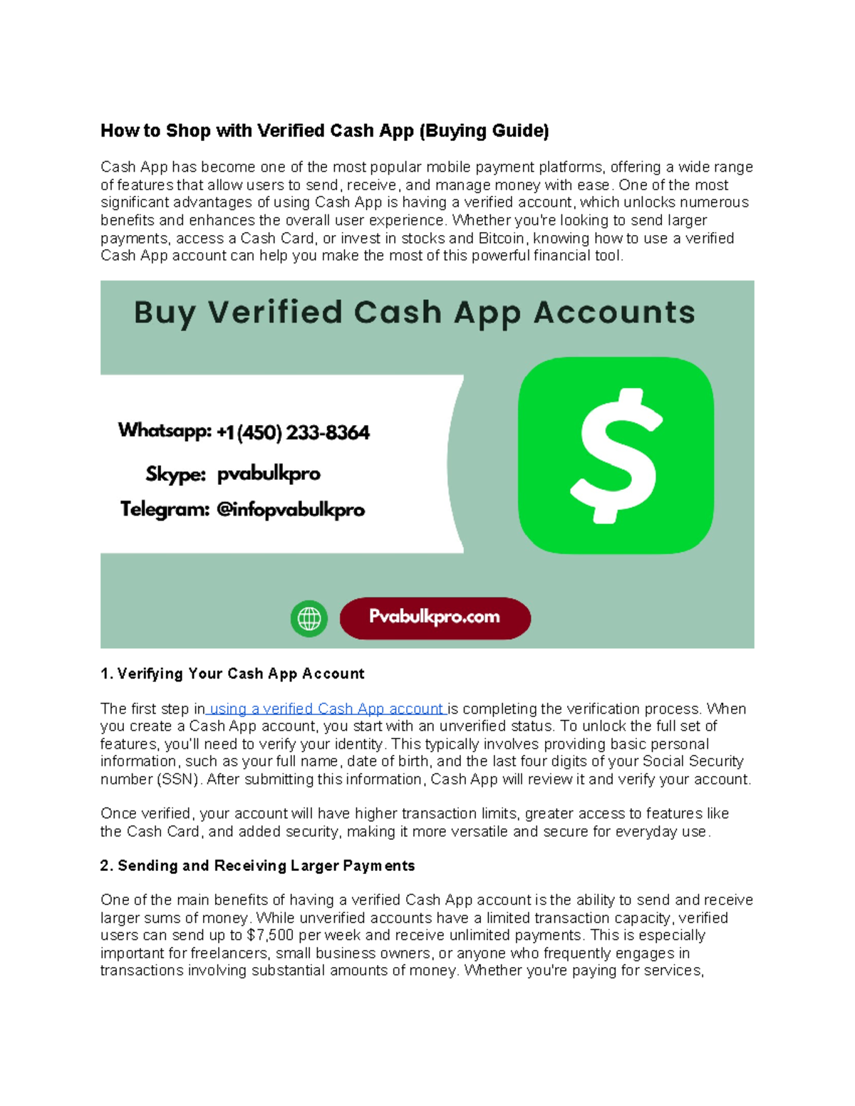 How to Shop with Verified Cash App (Buying Guide) - BUS 202 - CSUSM ...