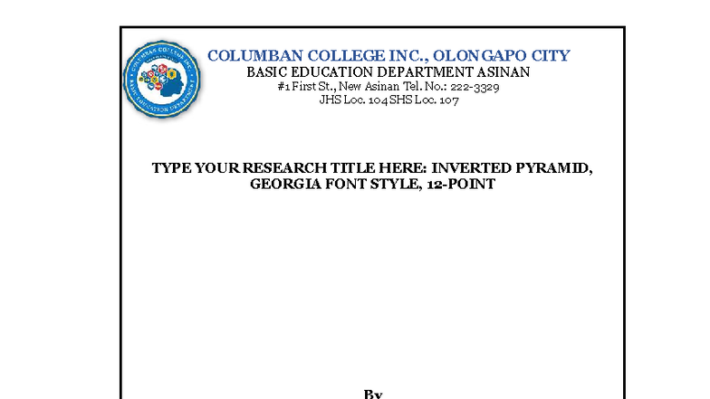 Practical Research 1 Template for COLUMBAN COLLEGE INC. - Studocu