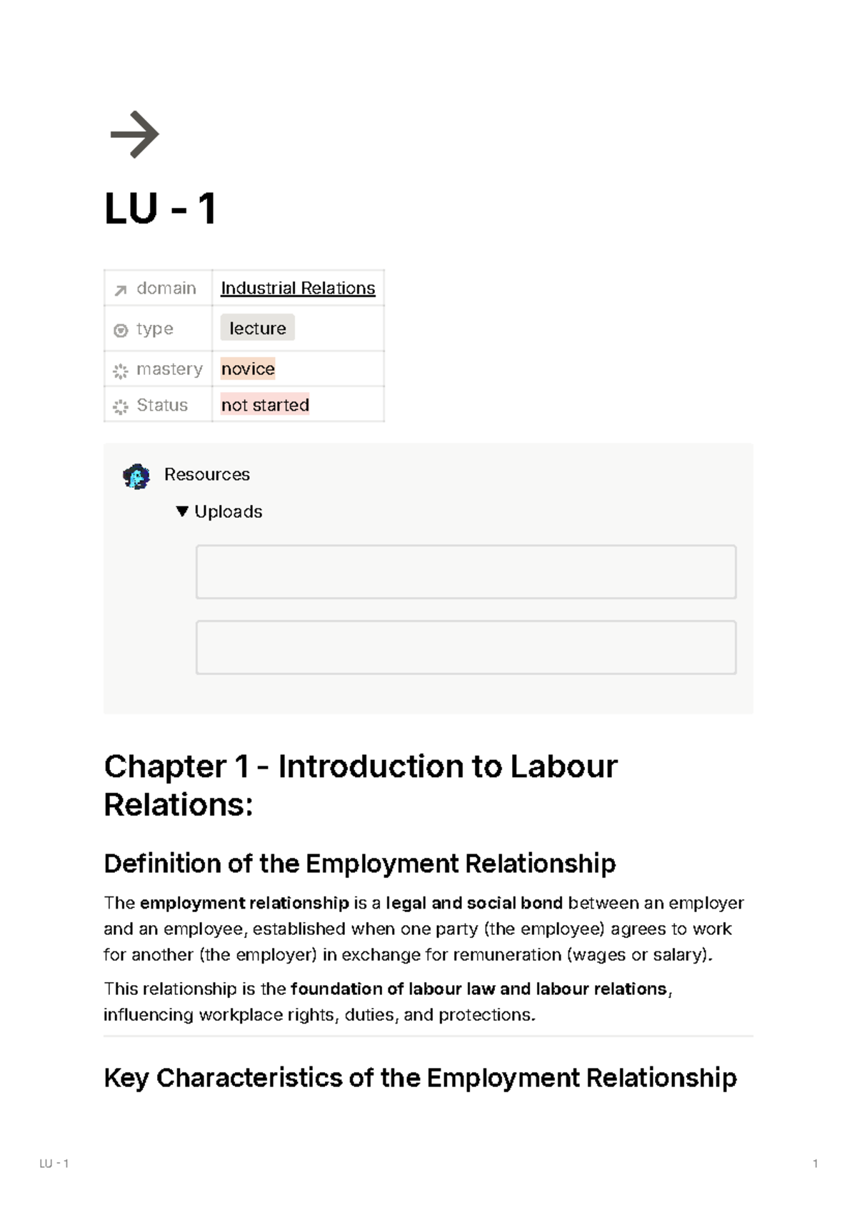 Labour Relations System Overview: Key Concepts & Challenges (LU 1 ...