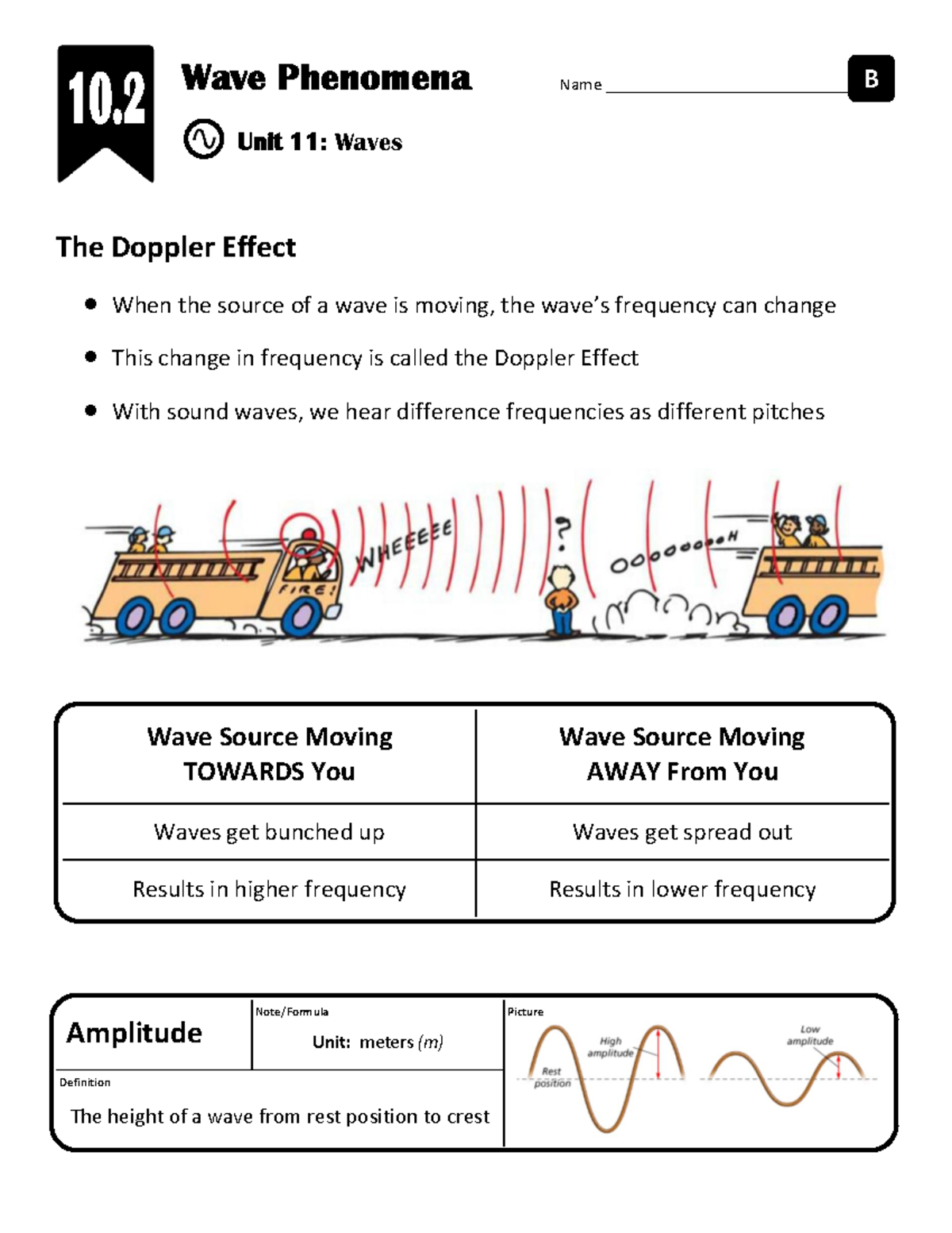 Unit 11: Wave Phenomena & Doppler Effect Notes (B) - Studocu