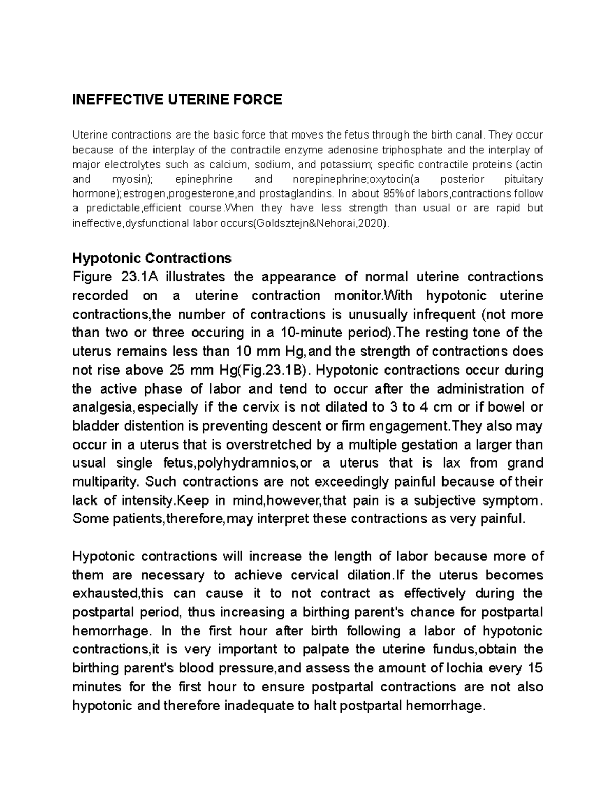INEFFECTIVE UTERINE FORCE: Understanding Hypotonic and Hypertonic ...