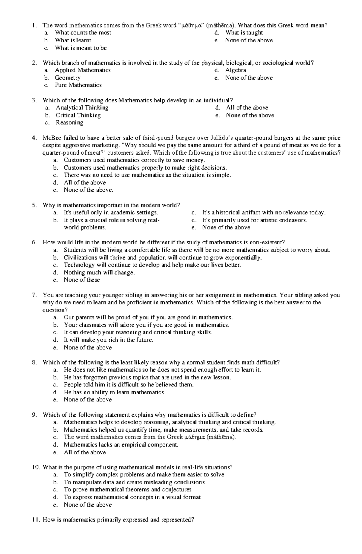 MAT101 Midterm Review: Key Mathematics Concepts and Questions - Studocu
