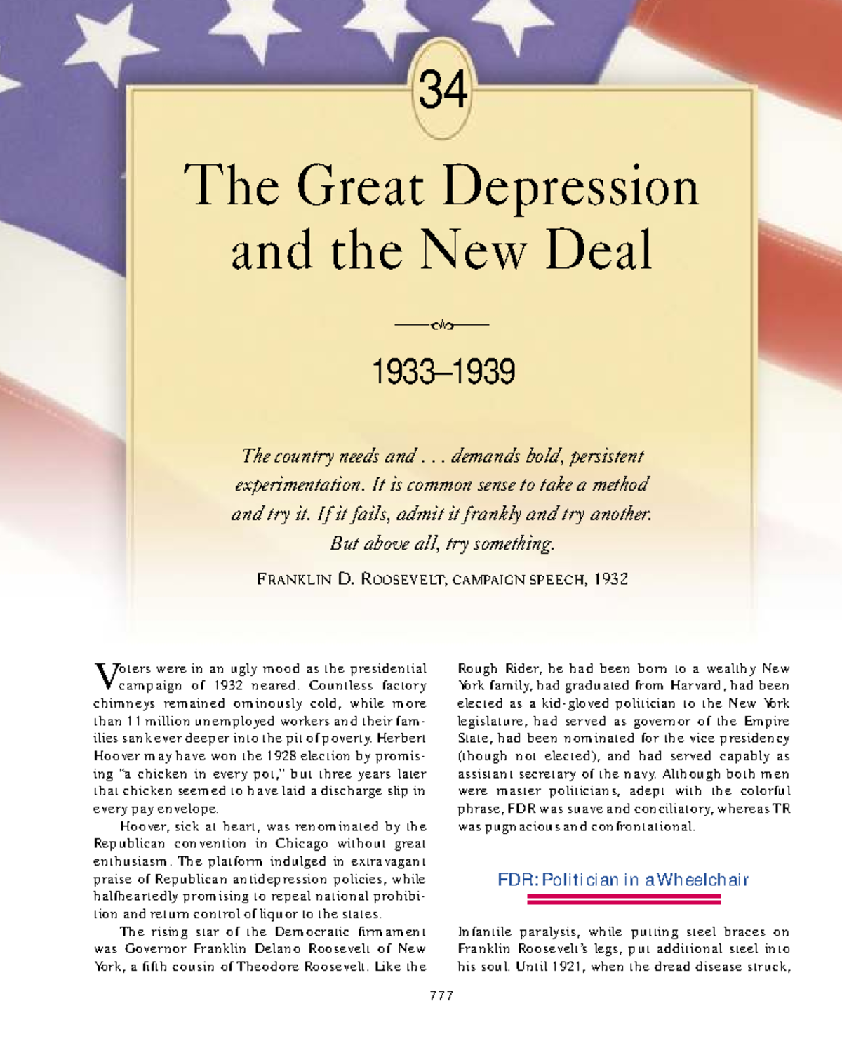 APUSH Chapter 34: The Great Depression and the New Deal Analysis - Studocu