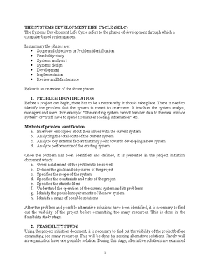 Systems analysis and design notes complete lecture notes. - Computer ...