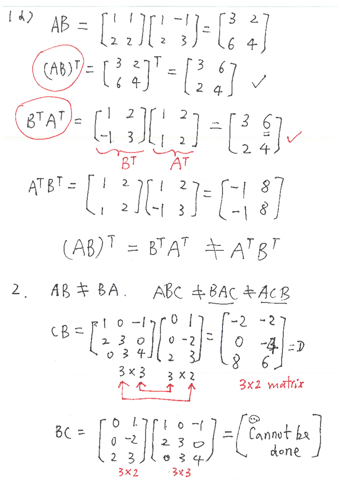 MA2006 Tutorial 1 Solutions: Matrix Operations and Theorems - Studocu