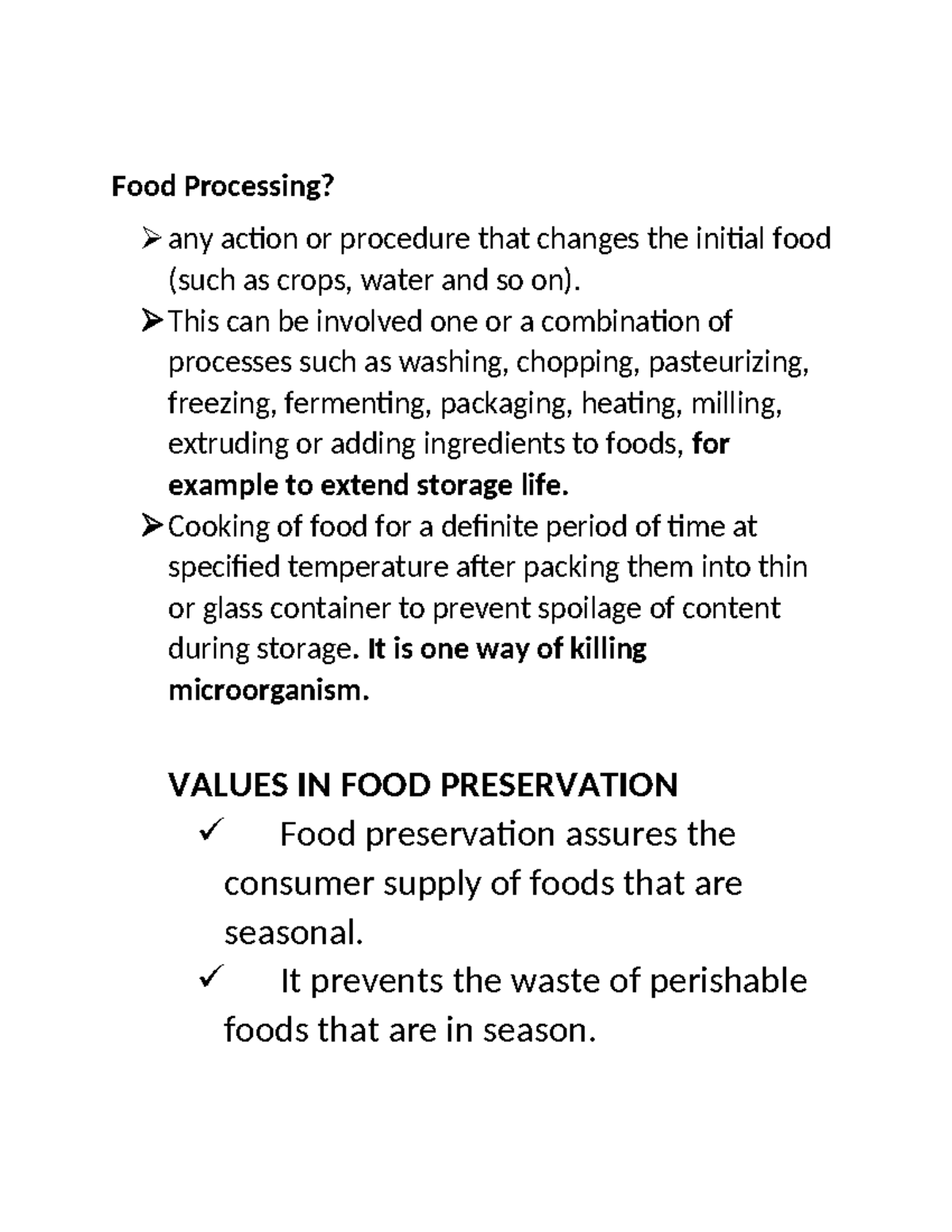 Introduction to Food Processing 2: Techniques & Innovations - Studocu