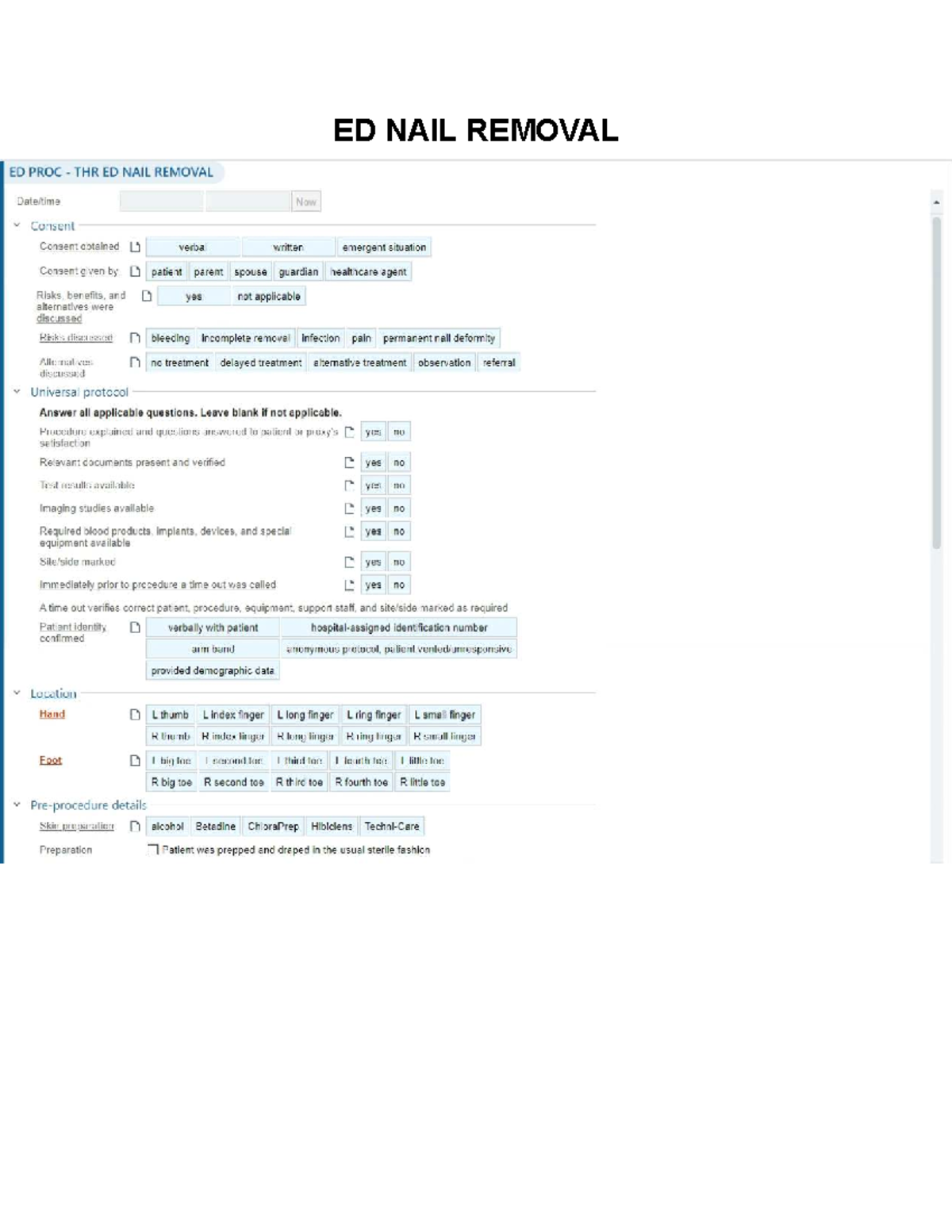 ED NAIL REMOVAL CONSENT & PROCEDURE DETAILS - Studocu