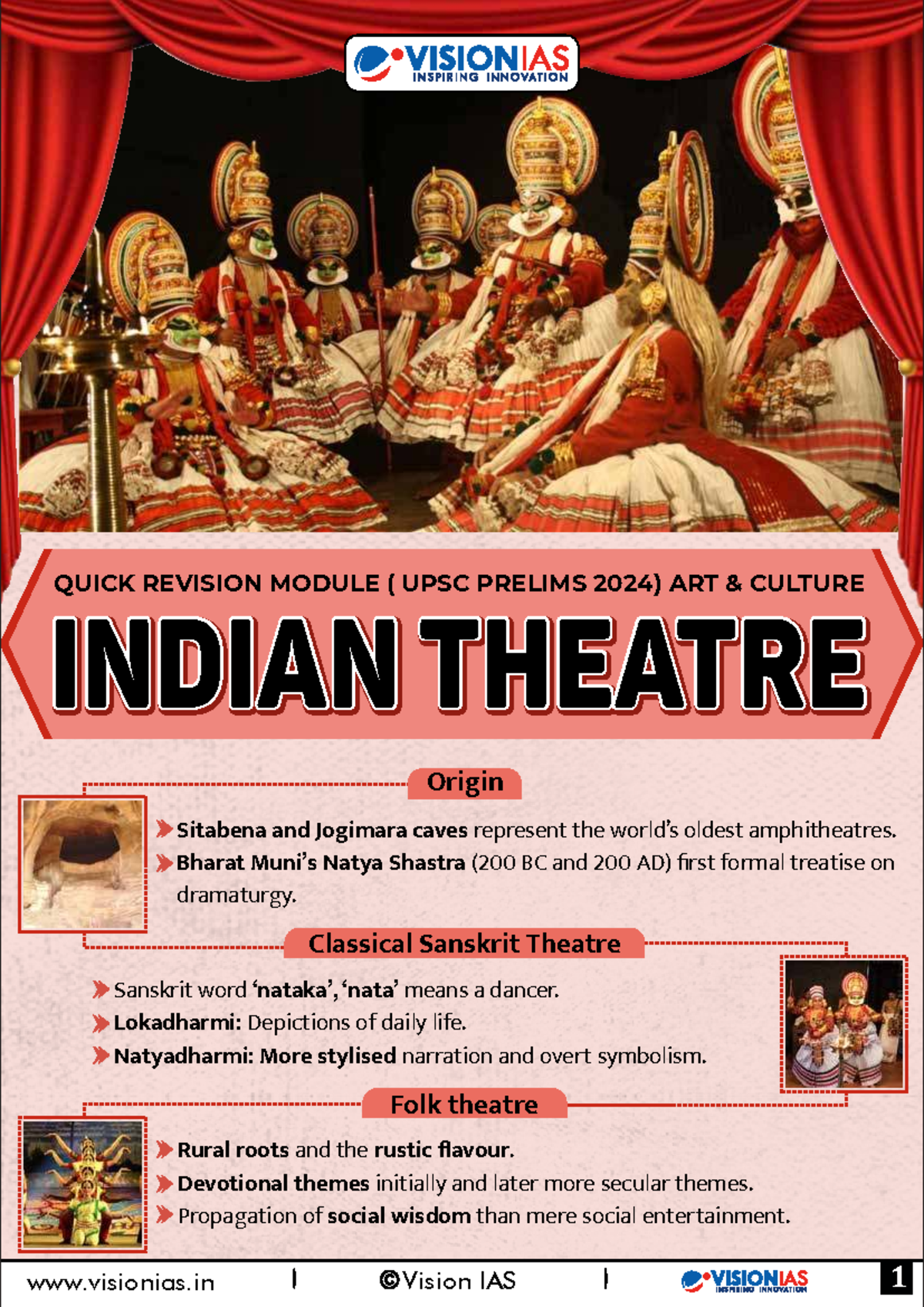 UPSC PRELIMS 2024: Quick Revision on Indian Theatre and Culture - Studocu