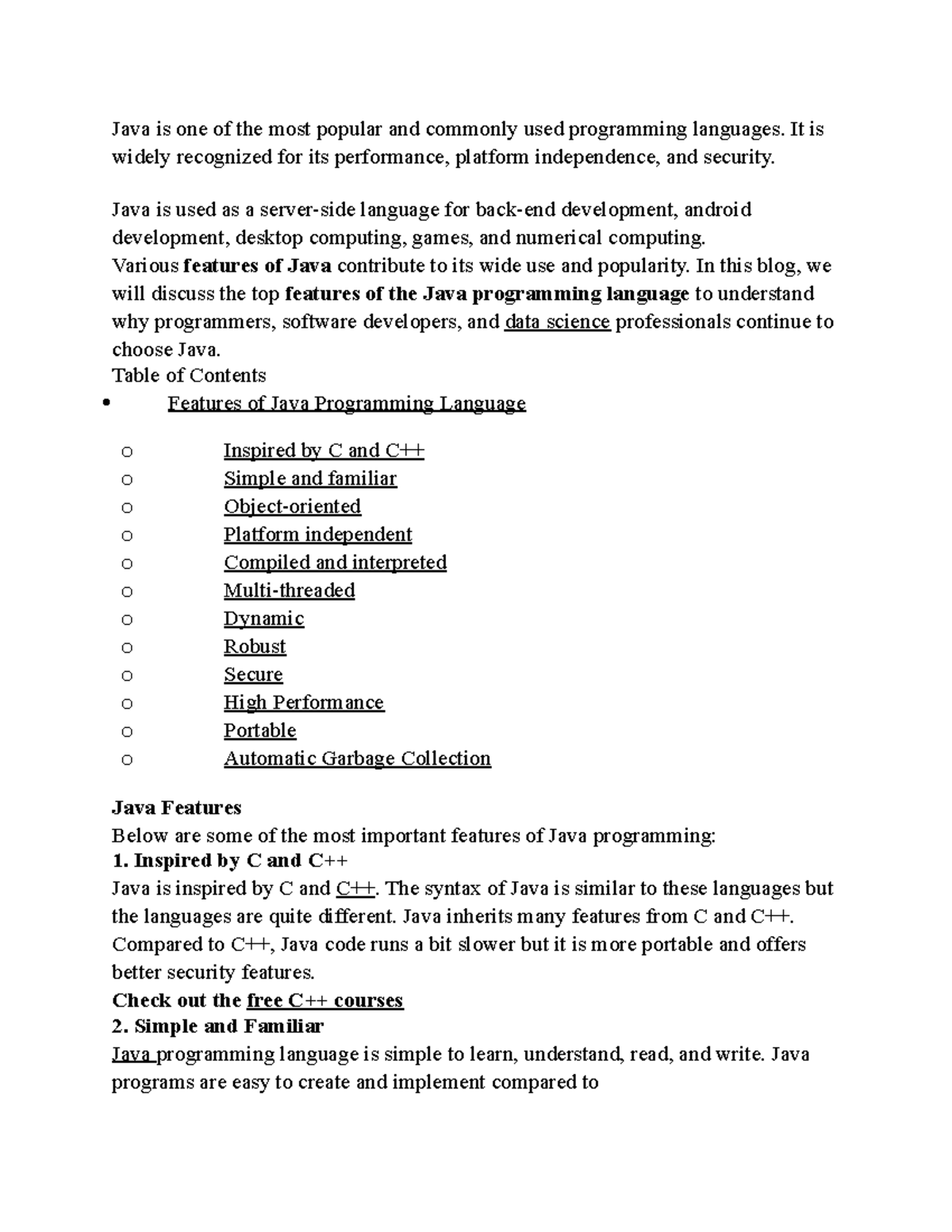 Java notes - Java is one of the most popular and commonly used ...