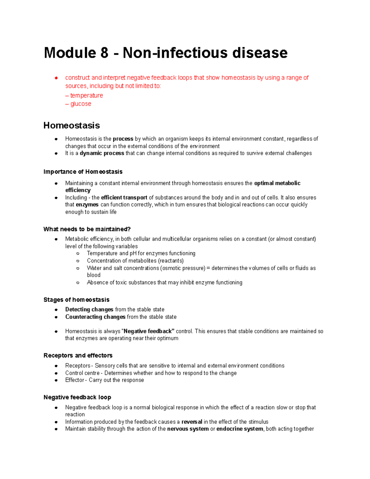 Mod 8 Biology Non-infectious disease - Module 8 - Non-infectious ...