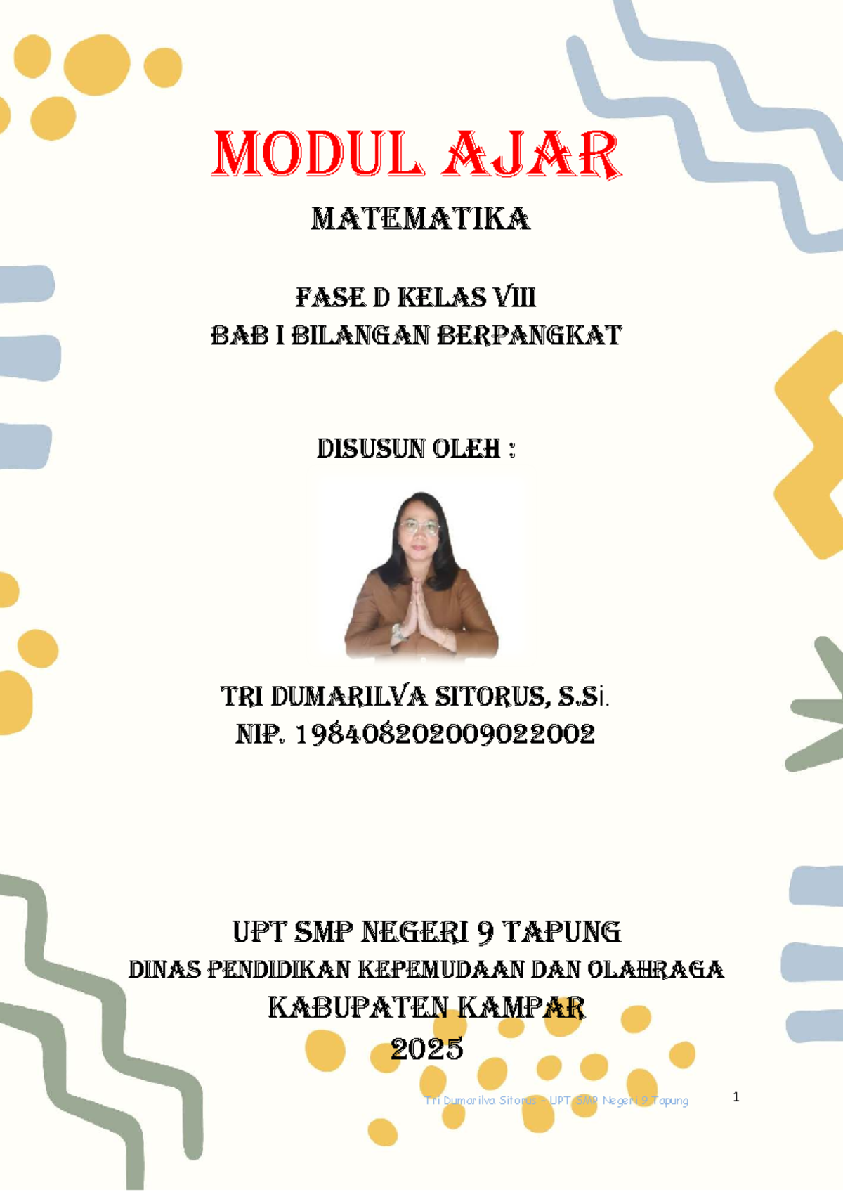 Modul Ajar Matematika Fase D Kelas: Bilangan Berpangkat (BAB I) - Studocu