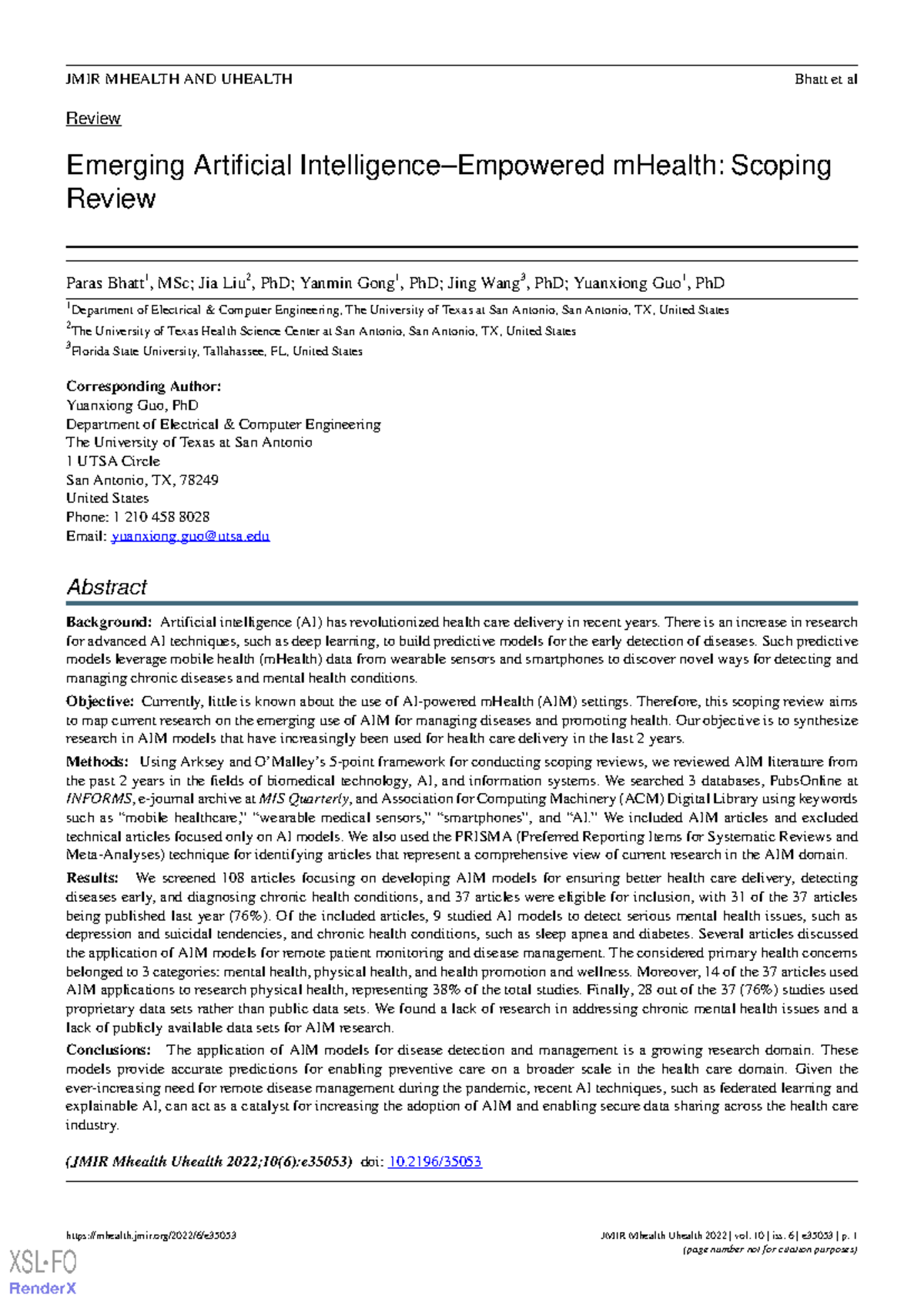 AI-Powered mHealth in Software Engineering: A 2022 Scoping Review - Studocu