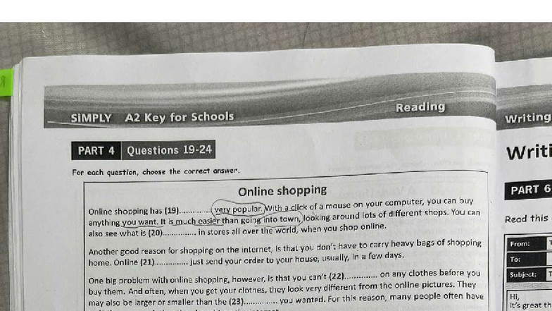 TADV SiMPLY A2 Key for Schools Reading Part 4 Questions - Studocu