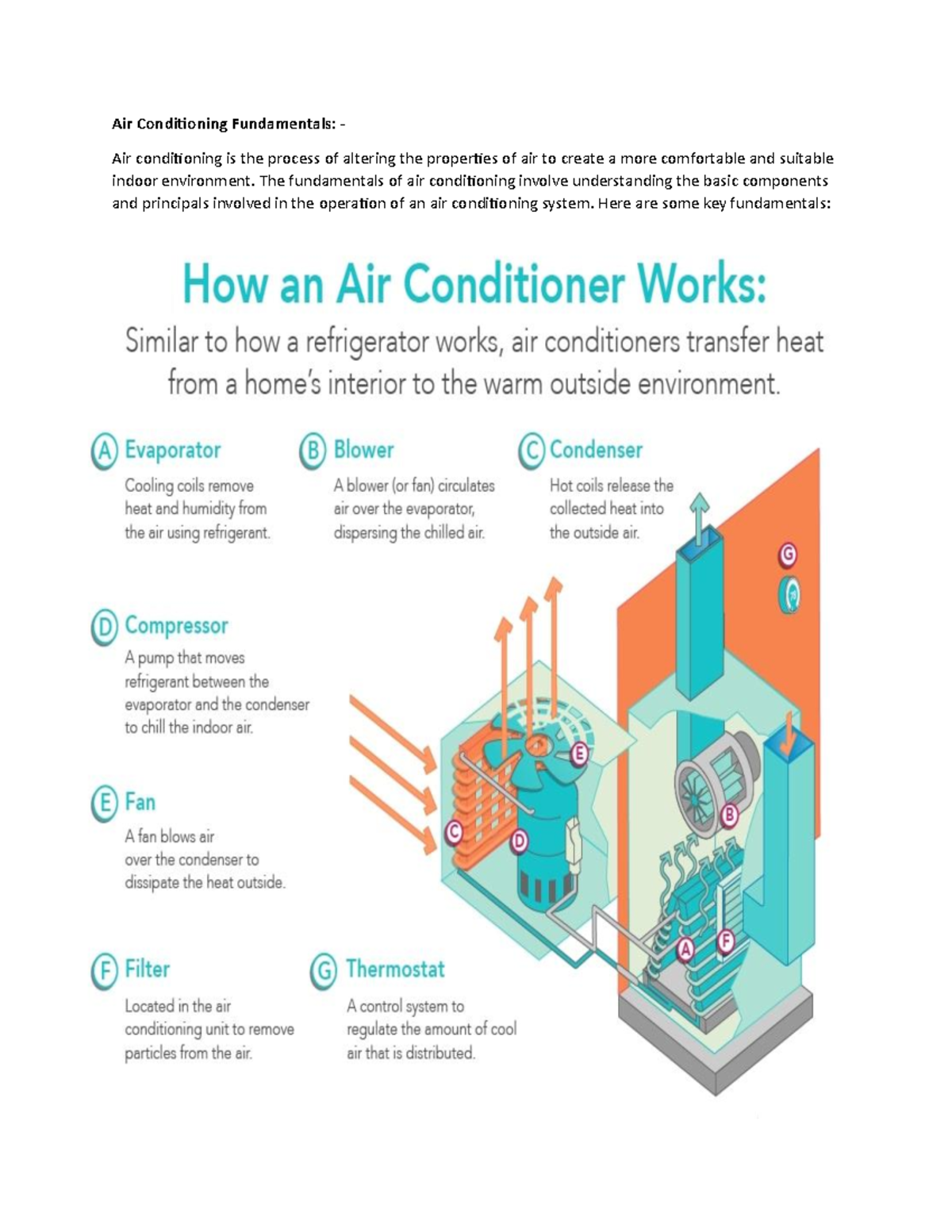 Unit 6 HVAC System - Comprehensive Notes on Air Conditioning - Studocu