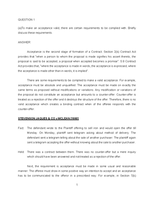 Collection OF Answer Schemes (LAW240) - TUTORIAL QUESTIONS / GROUP DISCUSSION Problematic ...