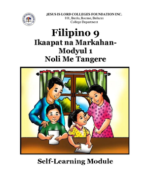 Modyul-3 - yutt - Filipino 9 Ikaapat na Markahan- Modyul 3 Noli Me Tangere Self-Learning Module ...
