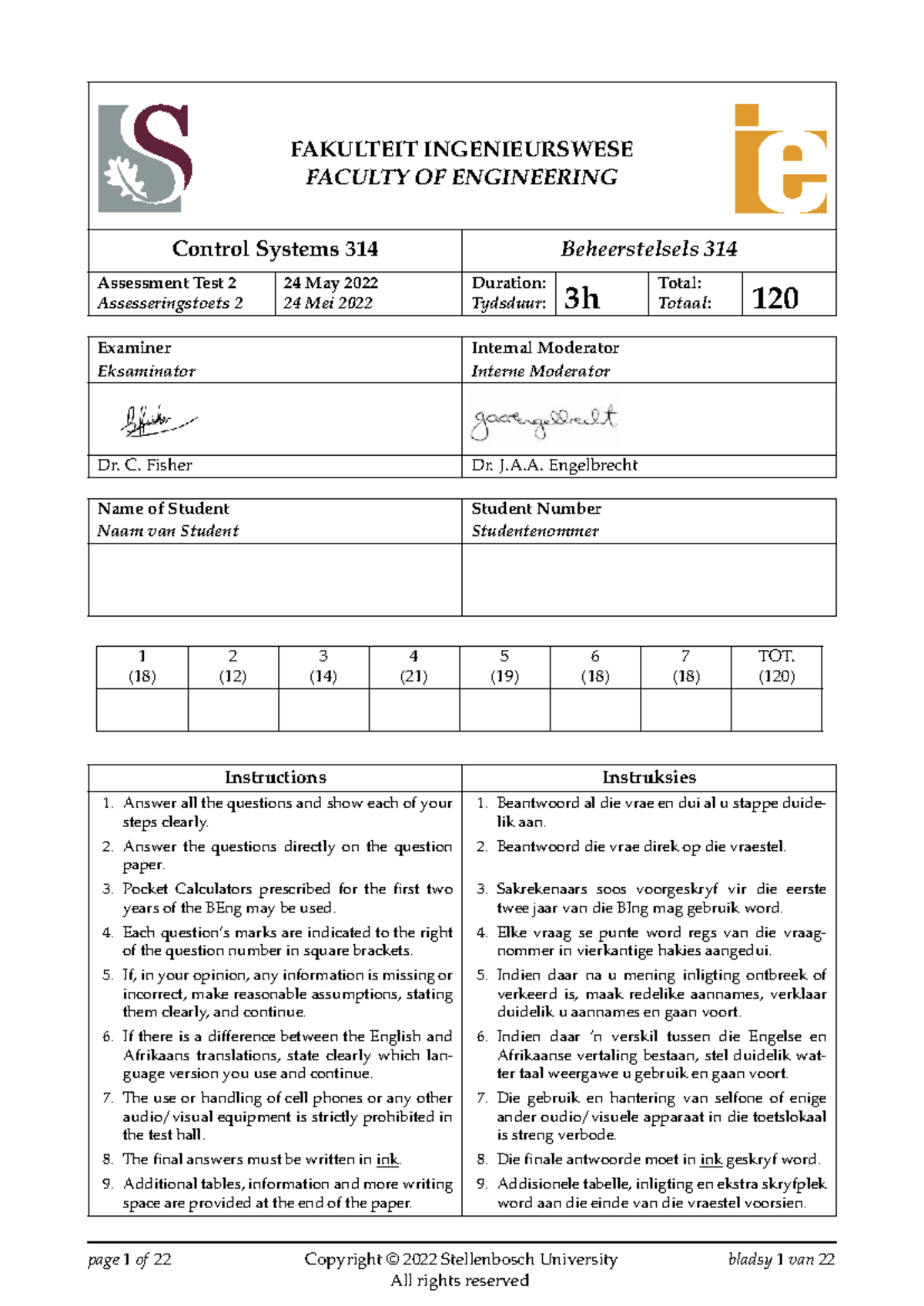 CS314 Control Systems 314 Assessment Test 2 - 2022 Final Exam - Studocu