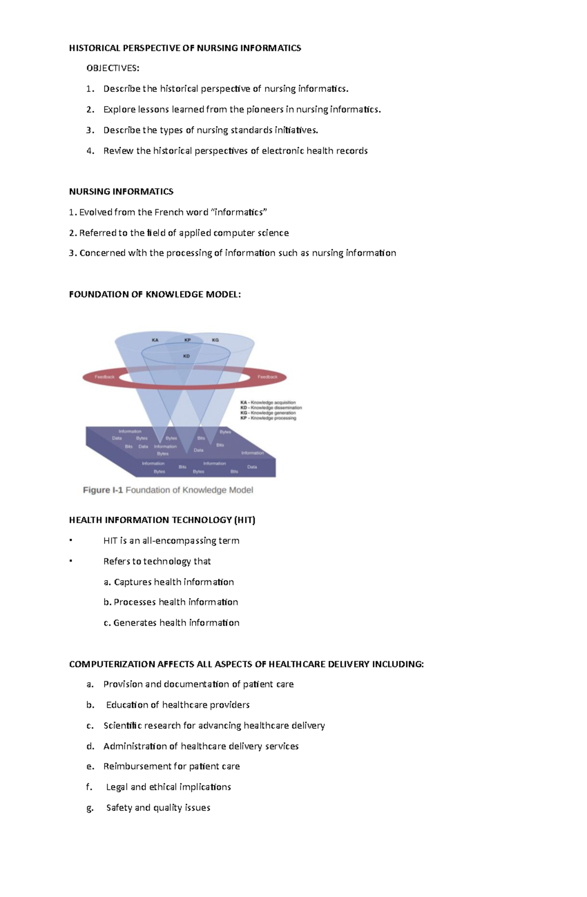 Historical Perspective OF Nursing Informatics - HISTORICAL PERSPECTIVE ...