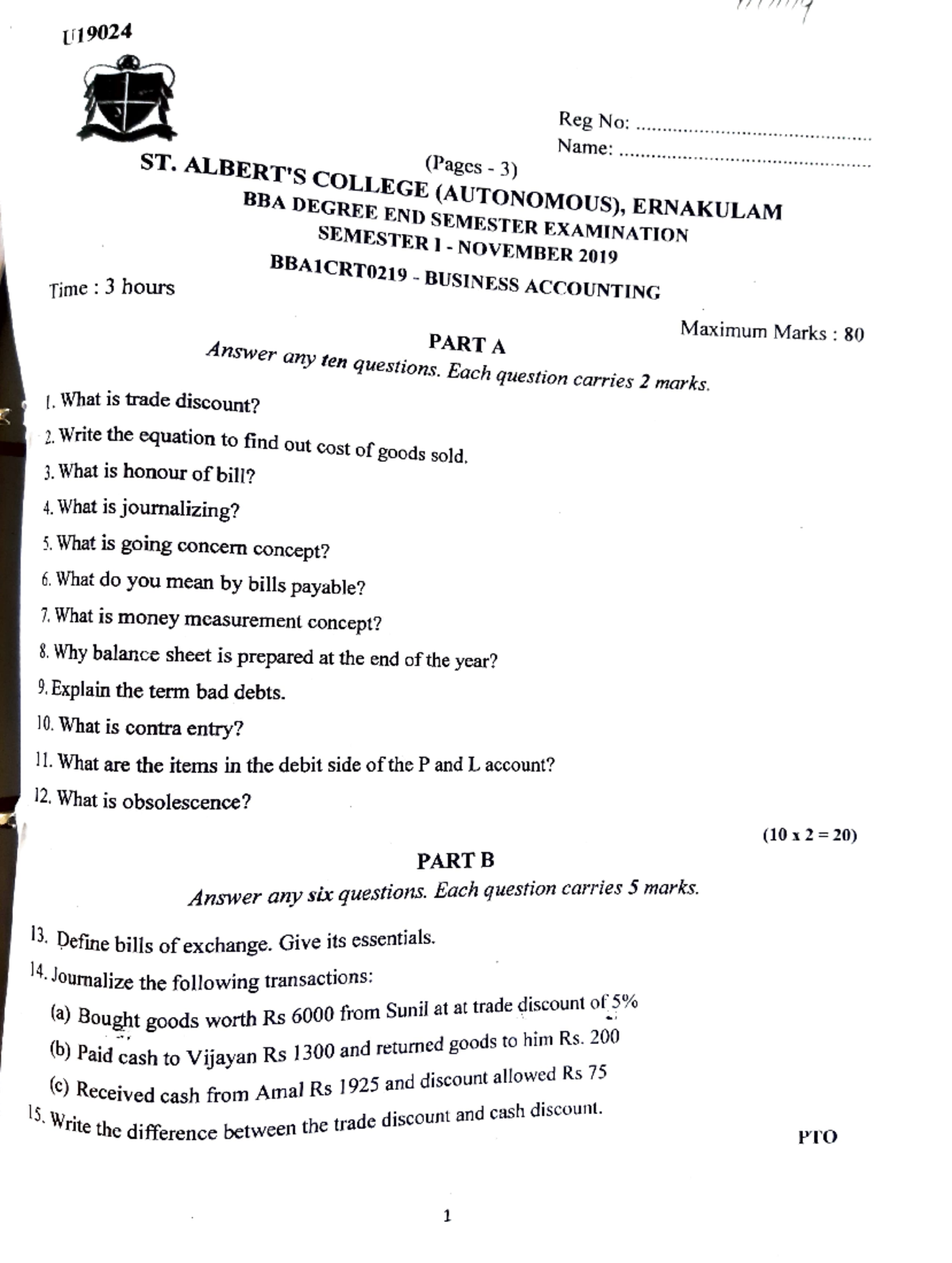 Sem 1 PQP: Last Year Exam Questions and Answers - Studocu