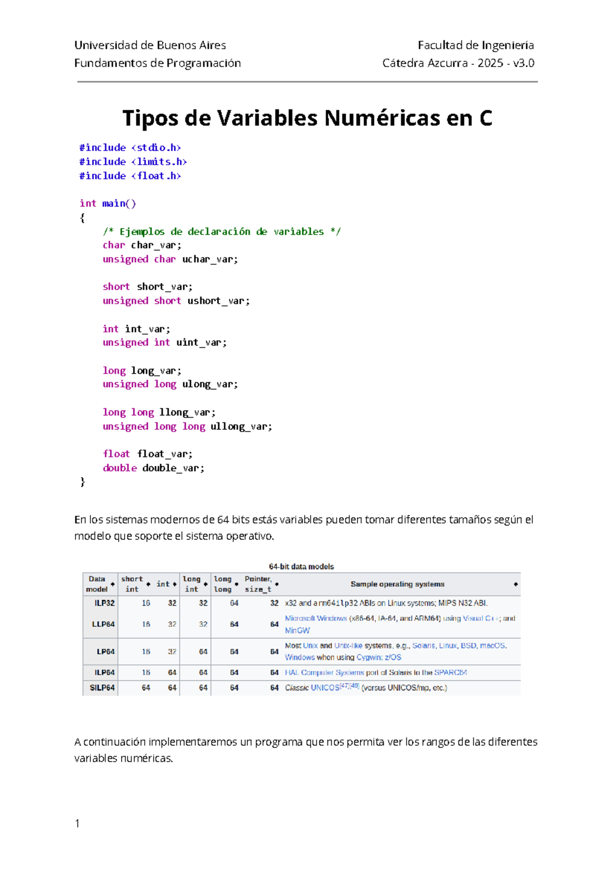 Fundamentos de Programación: Tipos de Variables Numéricas en C 2025 ...