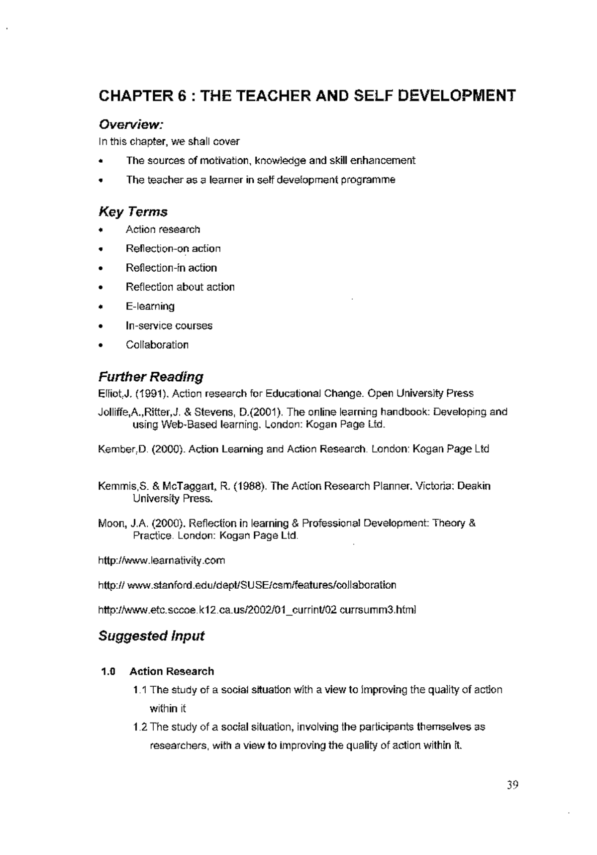 CHAPTER 6: TEACHER SELF-DEVELOPMENT & ACTION RESEARCH Insights - Studocu