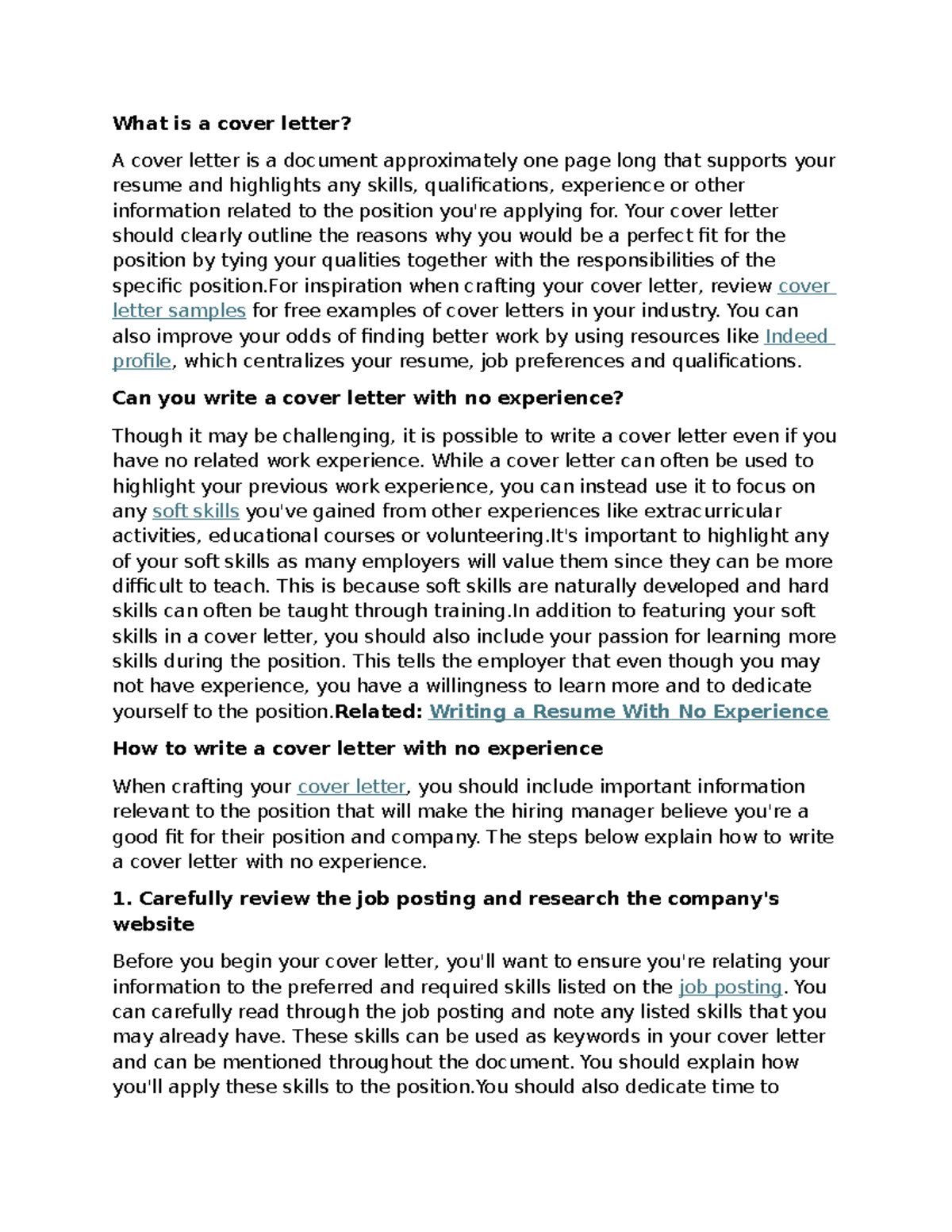 What is a cover letter - Your cover letter should clearly outline the ...
