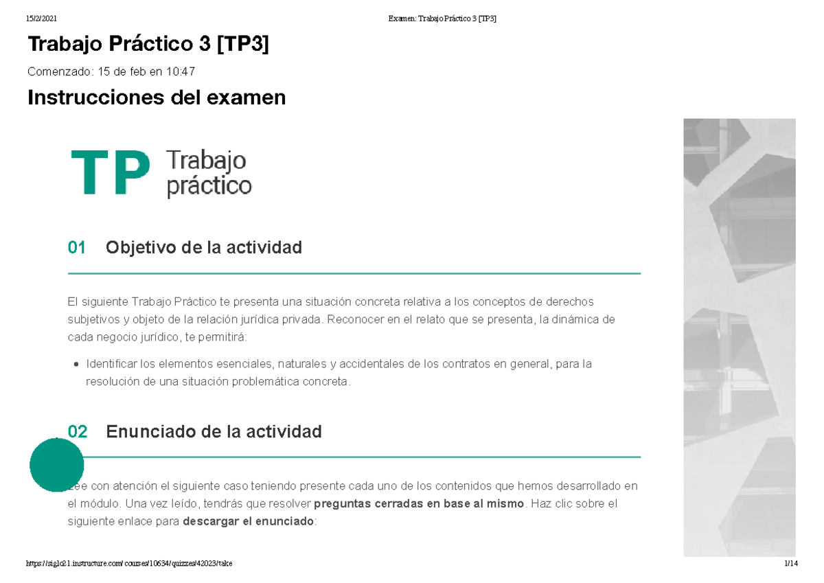Trabajo Práctico 3 [TP3] - Ejercicio de Contratos y Jurisdicción - Studocu