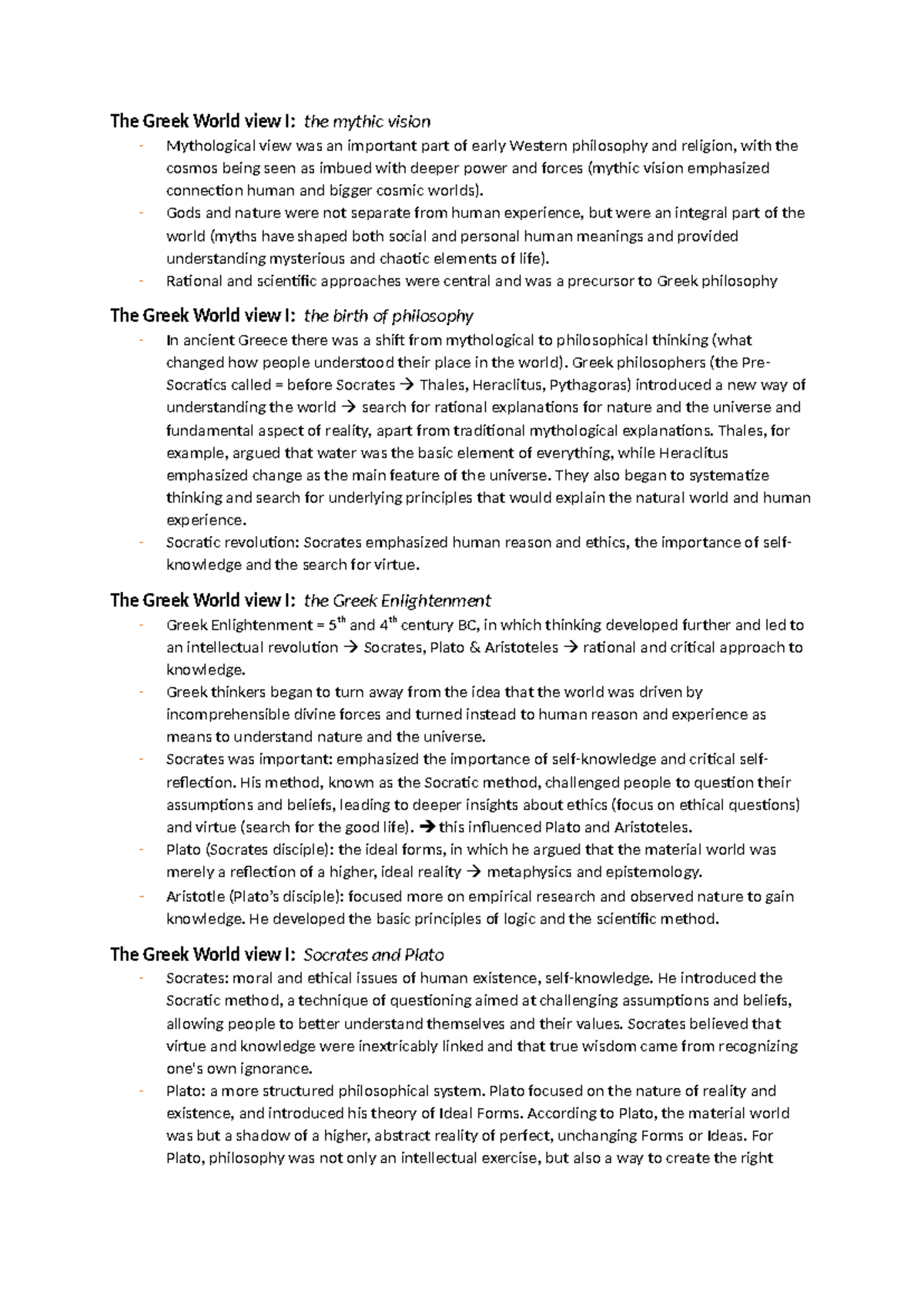 History of Philosophy Class 1: Understanding the Greek Worldview ...