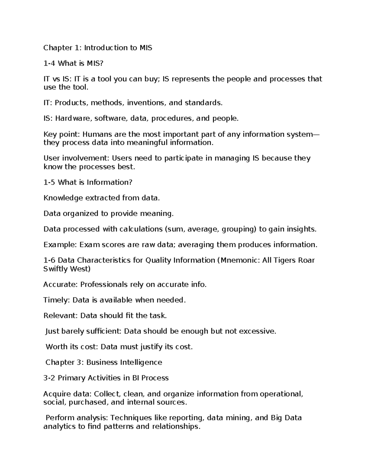 MIS Essentials: Key Concepts on IS, DBMS & Cloud Computing - Studocu
