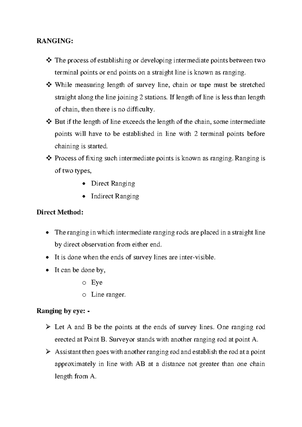 Ranging - Direct AND Indirect - RANGING: The process of establishing or ...