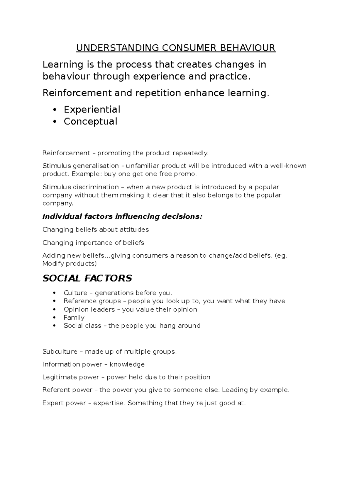 Understanding Consumer Behavior: Influential Factors & Social Dynamics - Studocu