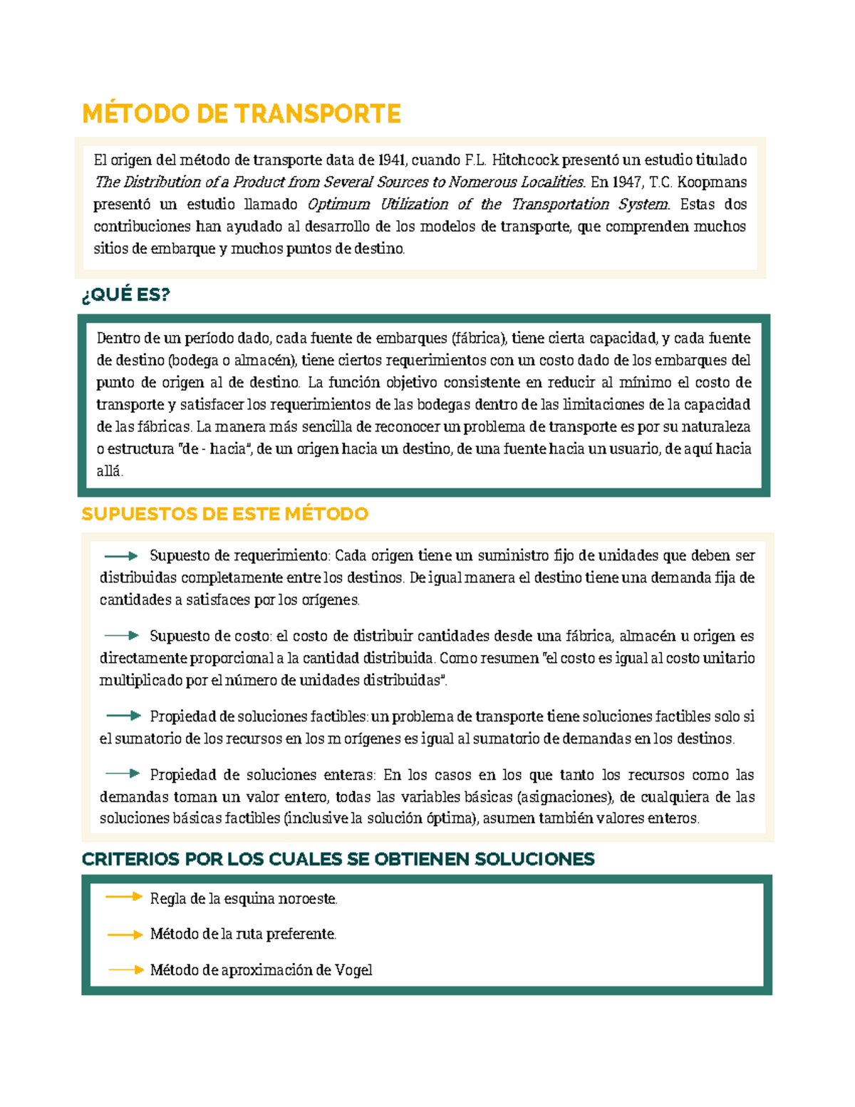 Metodo de Transporte - MÉTODO DE TRANSPORTE ¿QUÉ ES? SUPUESTOS DE ESTE ...